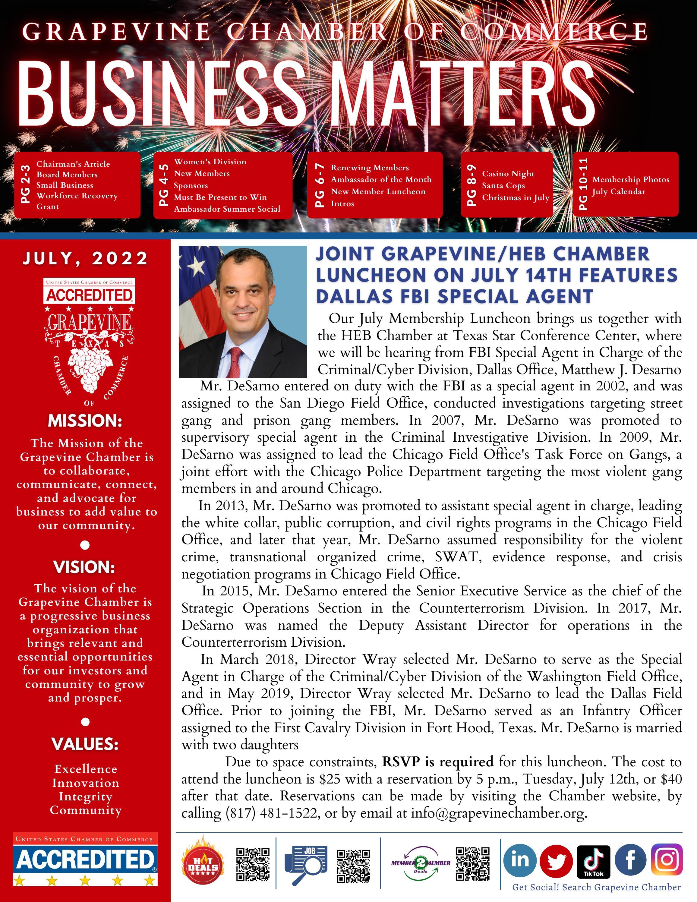 July 2022 Grapevine Chamber Business Matters Newsletter by Grapevine ...