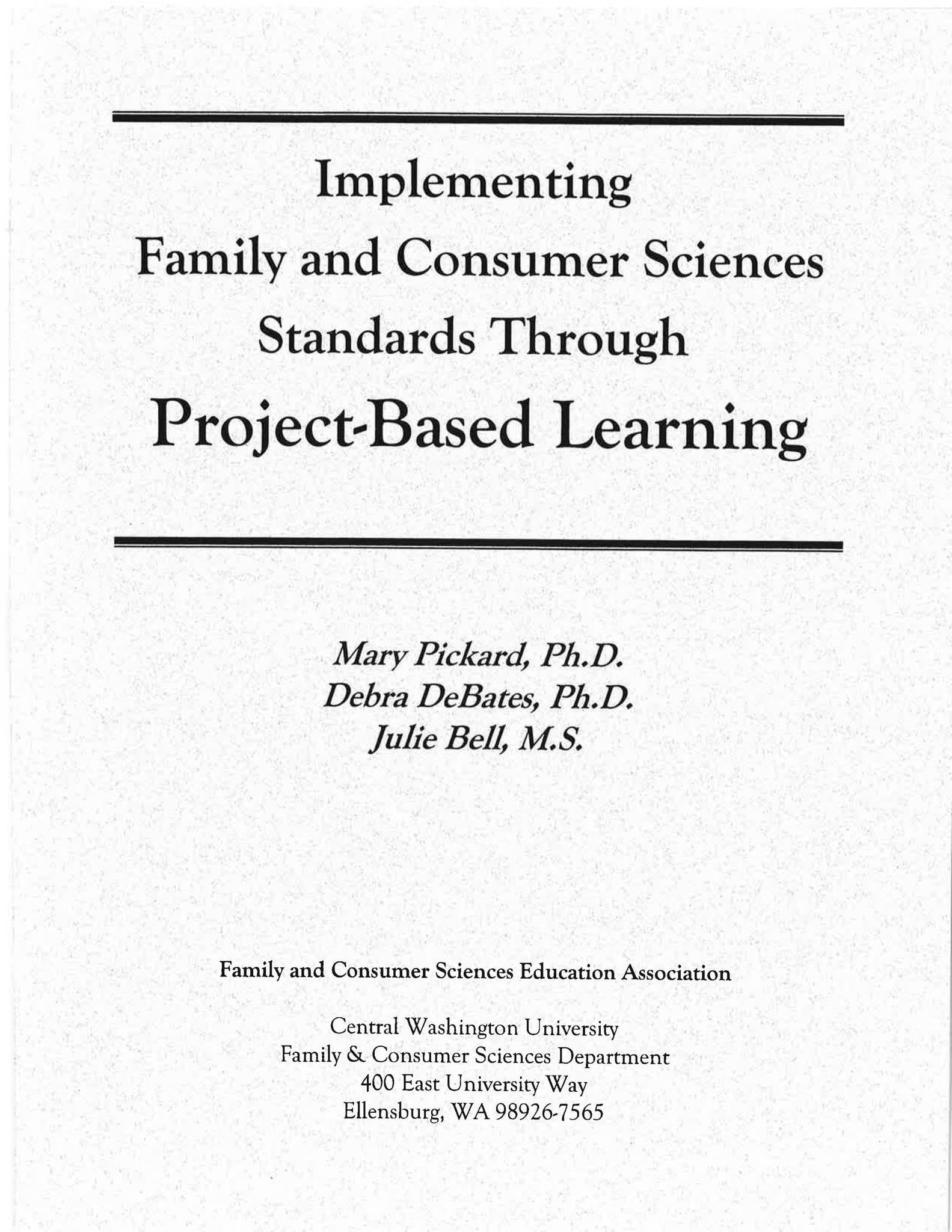 Implementing Family and Consumer Sciences Standards Through Project ...
