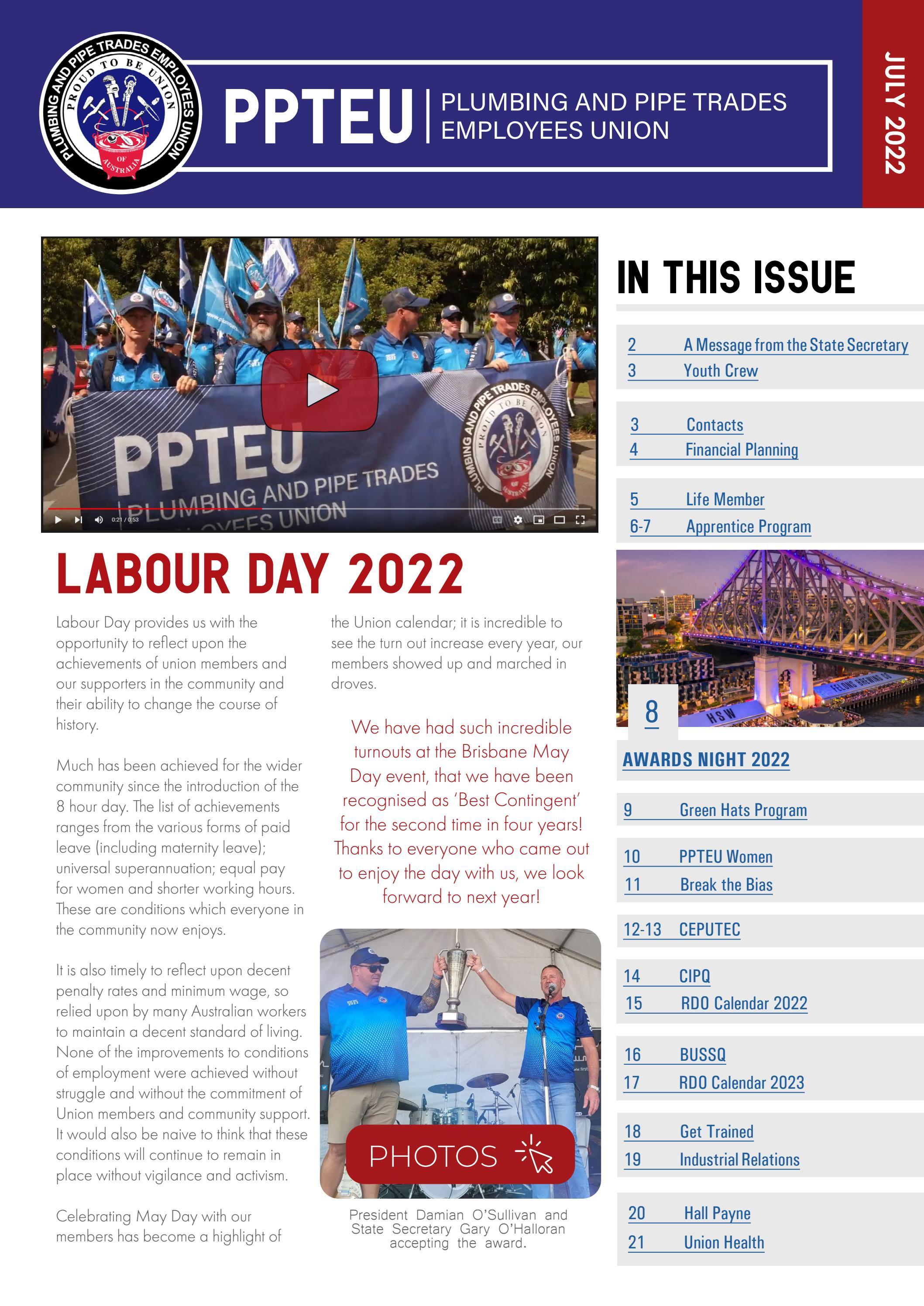 PPTEU Qld July 2022 Newsletter by PPTEU Qld - Issuu
