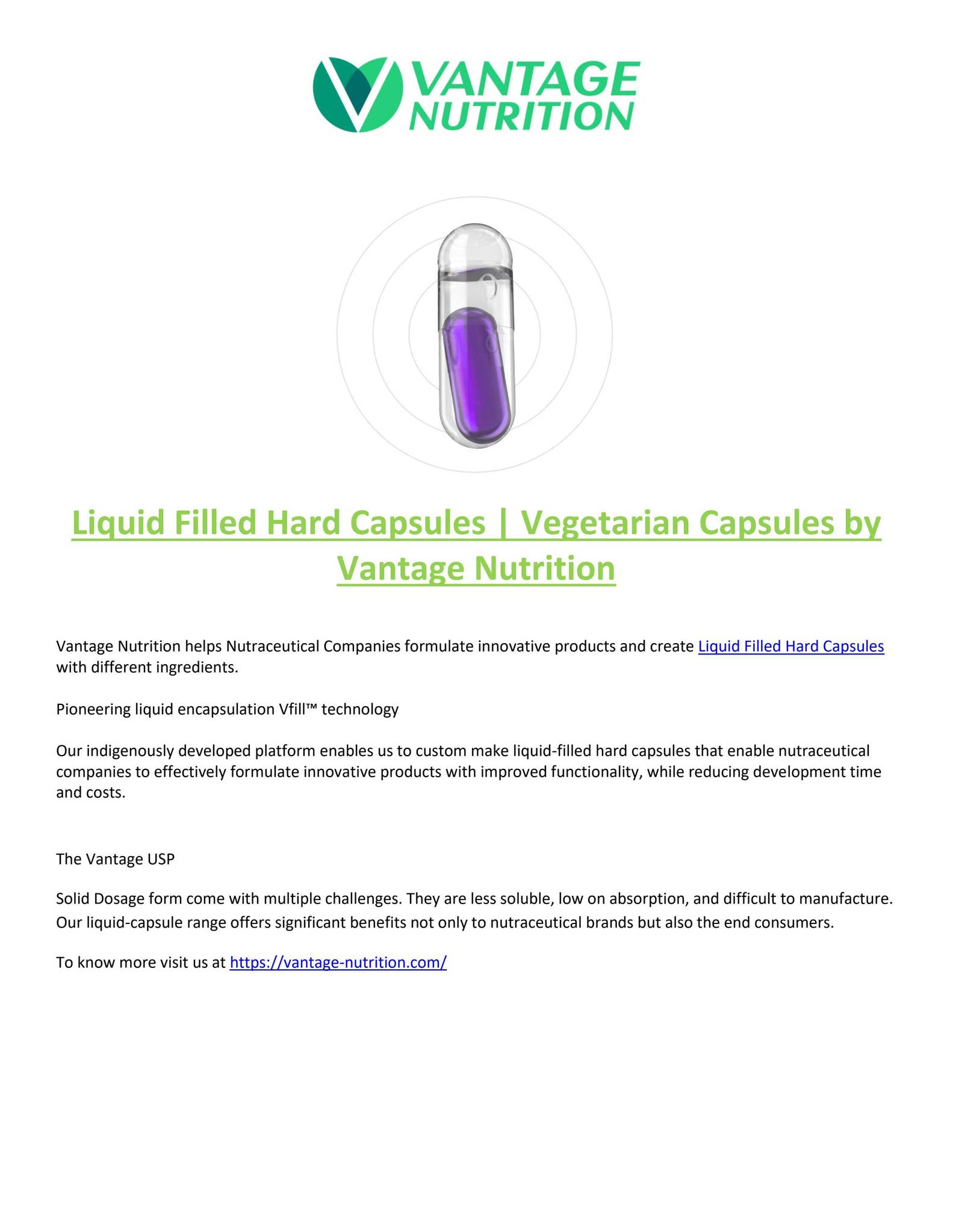 Liquid Filled Hard Capsules | Vegetarian Capsules by Vantage Nutrition ...