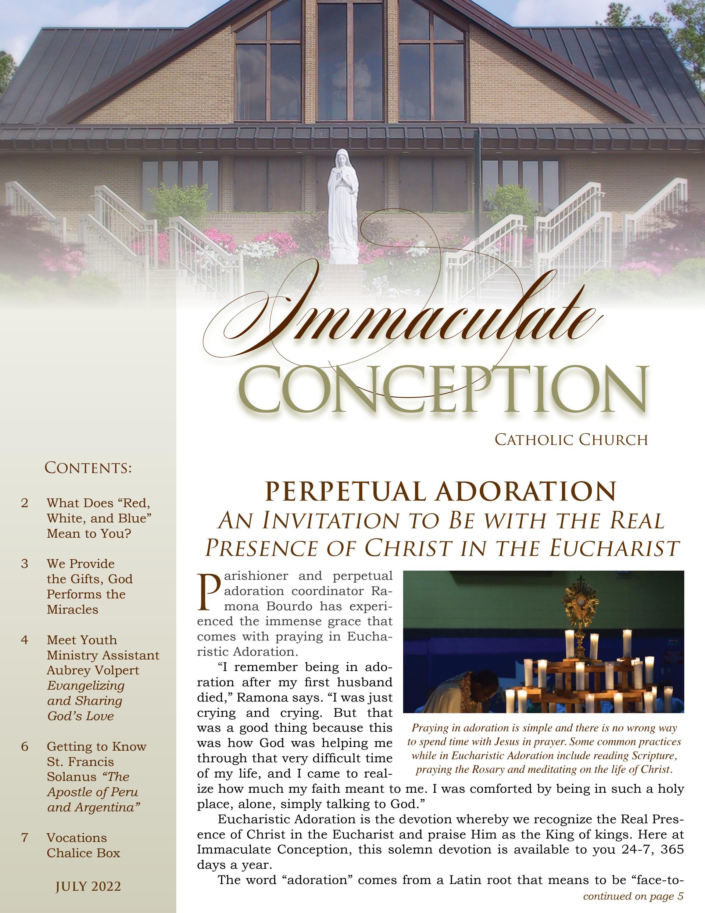 Immaculate Conception Catholic Church Newsletter — July 2022 by ...