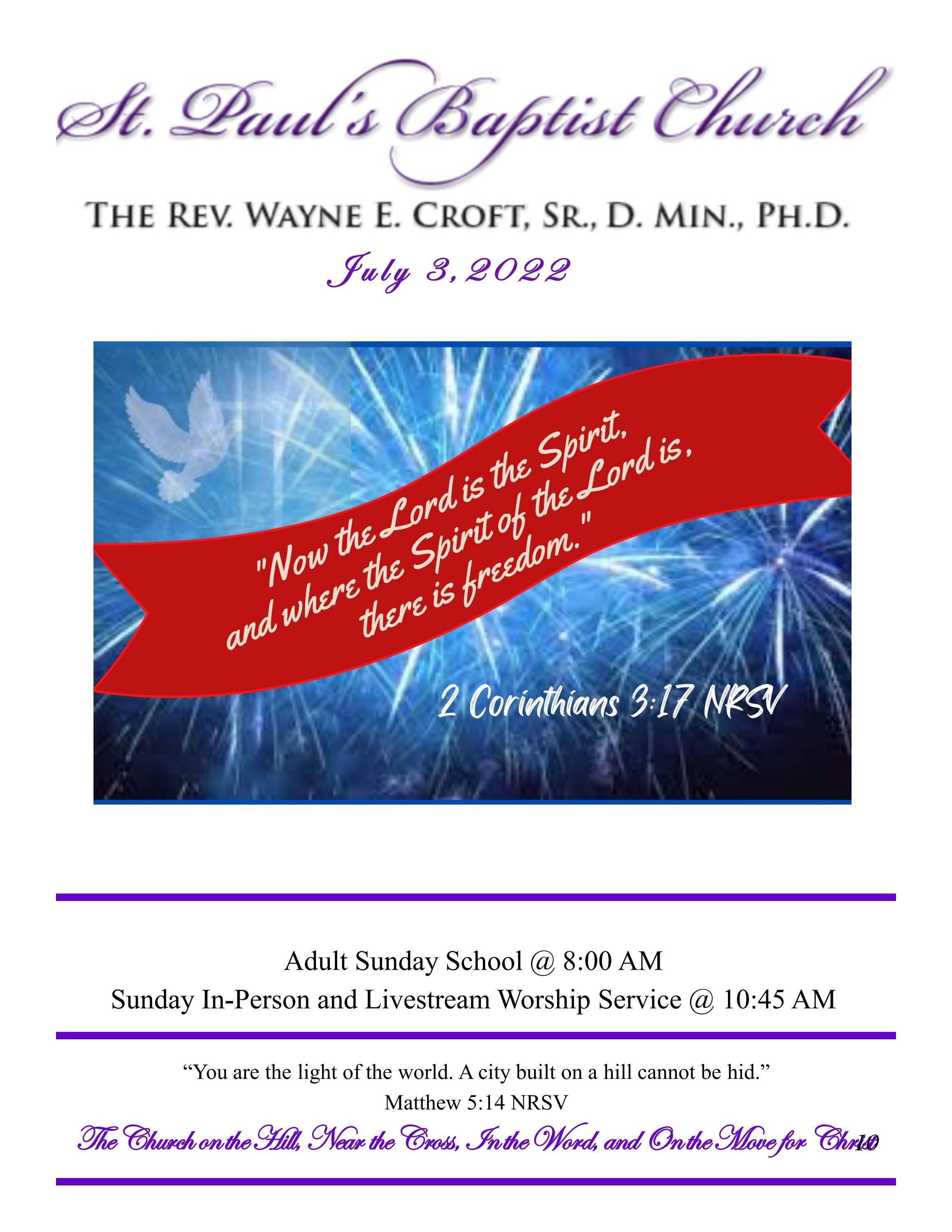 Bulletin for 07032022 by SPBC - Issuu