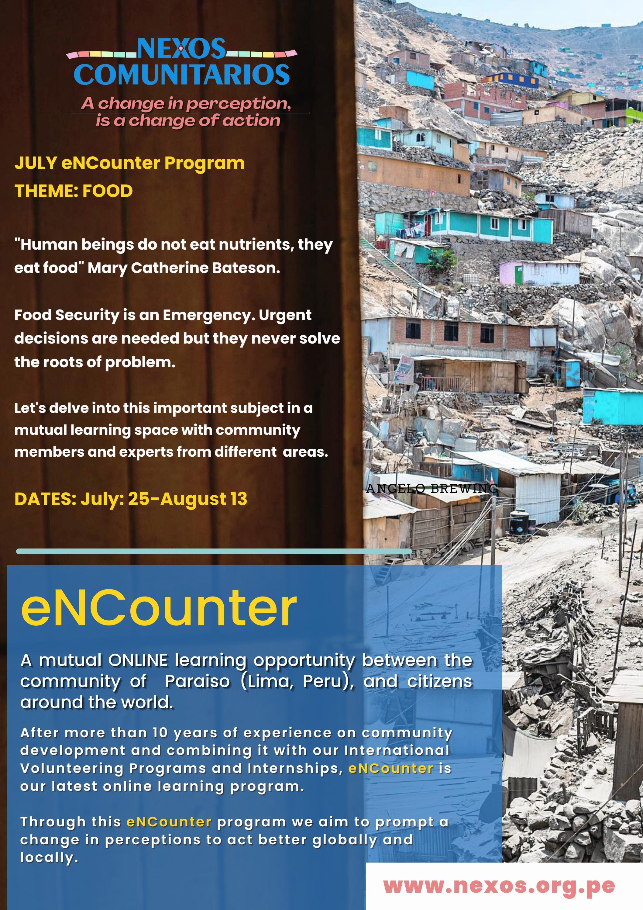 July Encounter Program Food By Nexos Comunitarios Issuu