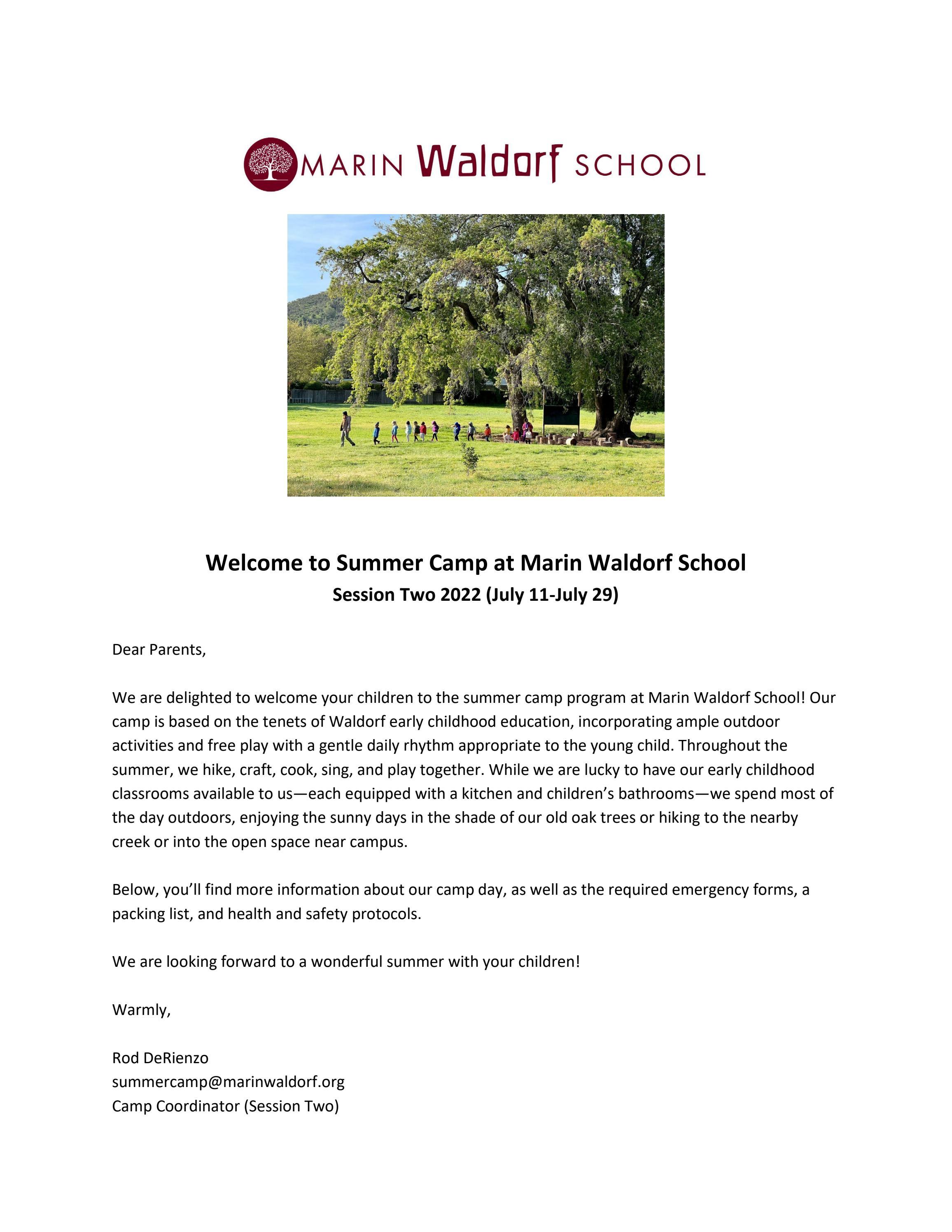 MWS Summer Camp Packet -- Session Two by marinwaldorfschool - Issuu
