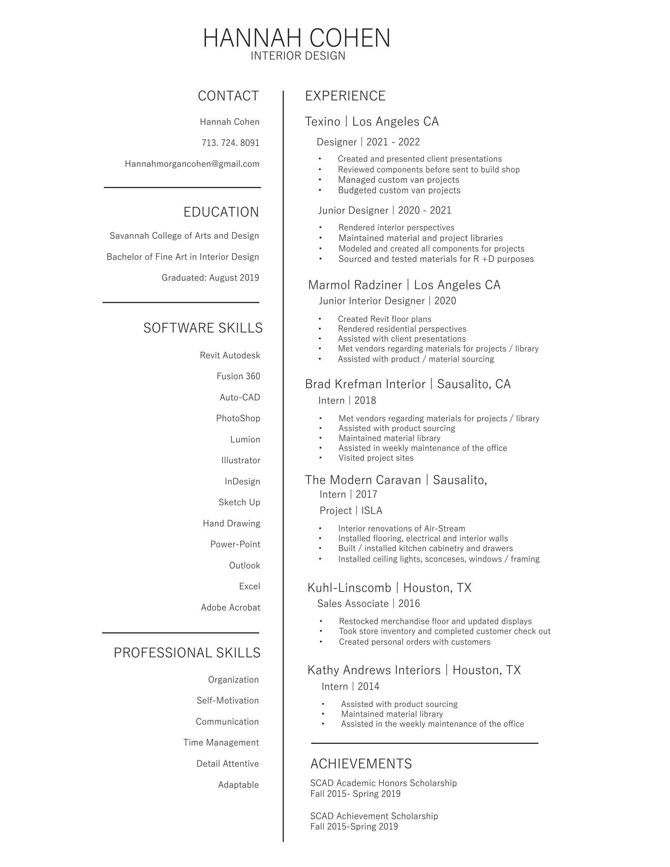 Hannah Cohen Resume by Hannah Cohen - Issuu
