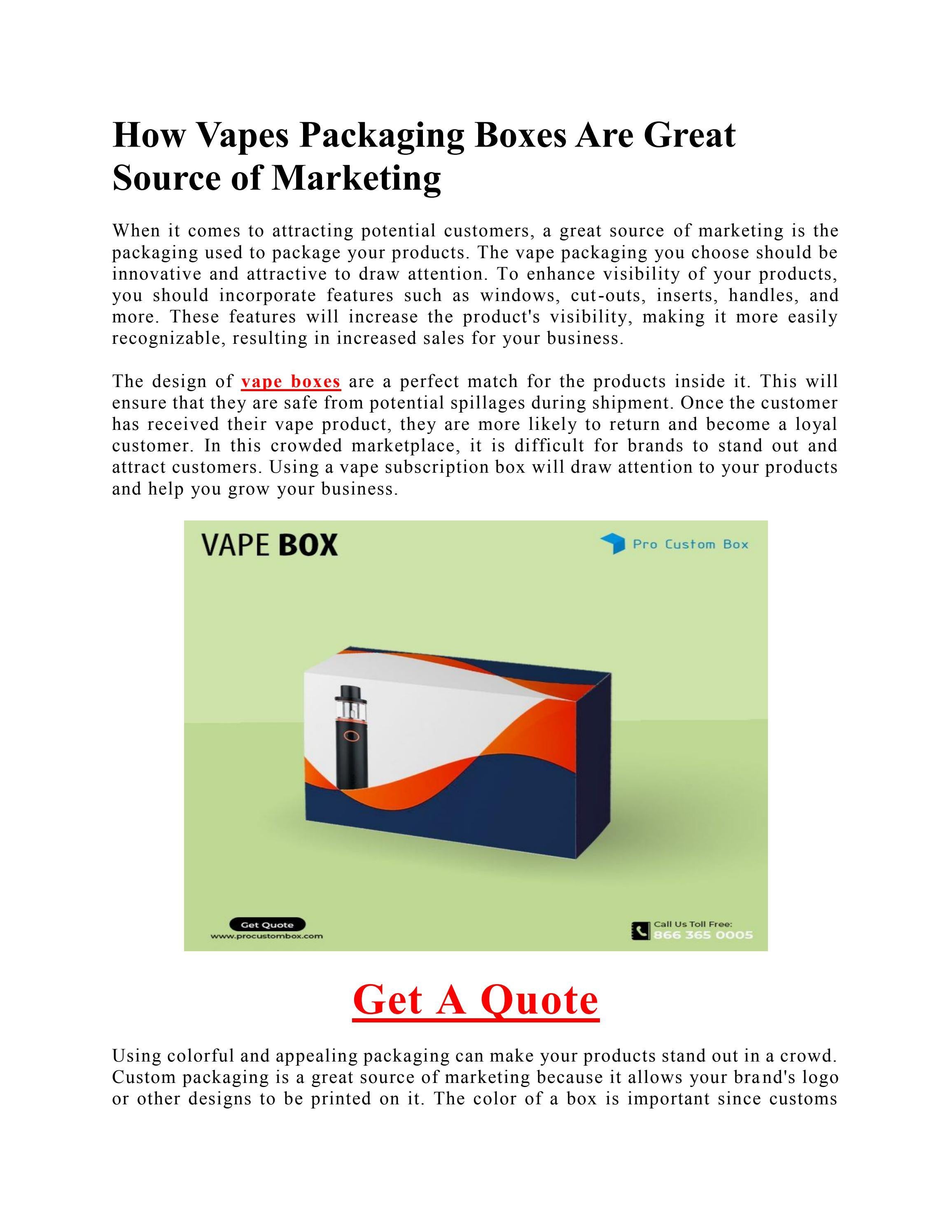 How Vapes Packaging Boxes Are Great Source of Marketing by ...