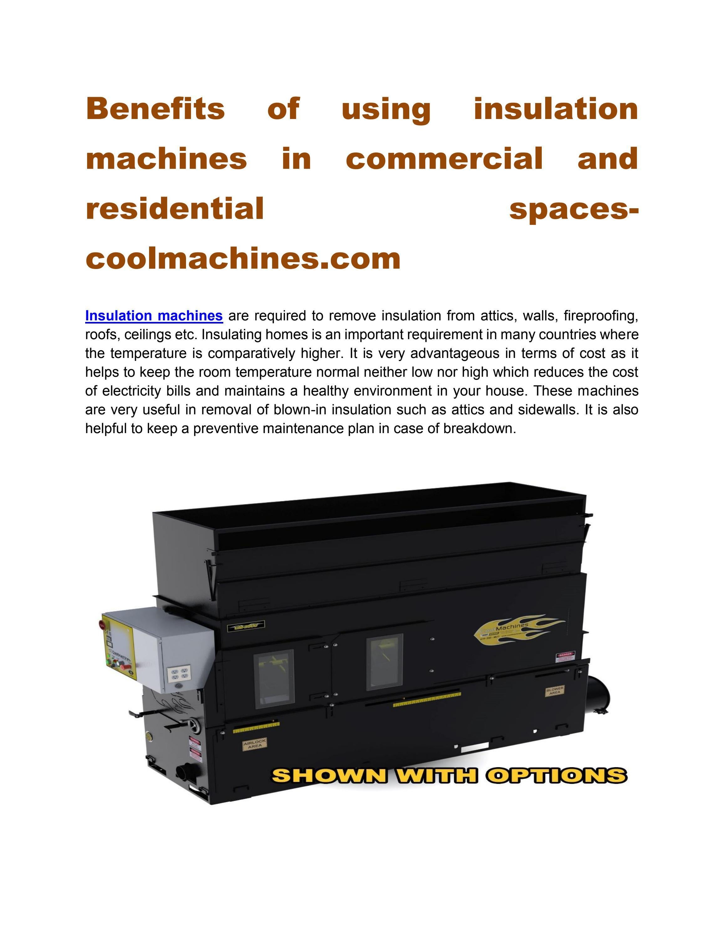 Benefits of using insulation machines in commercial and residential ...