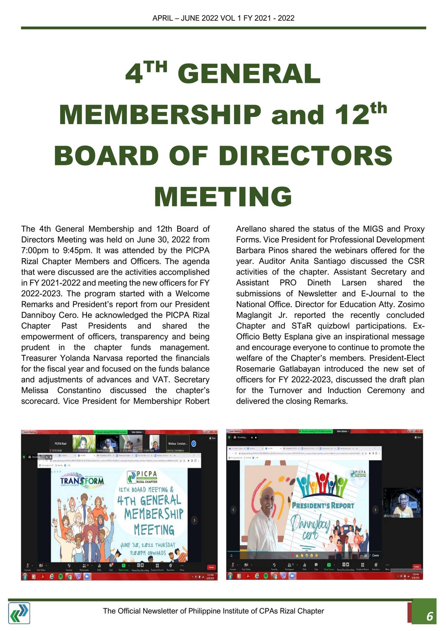 Fourth Quarter Newsletter FY 2021-2022 by picparizal - Issuu