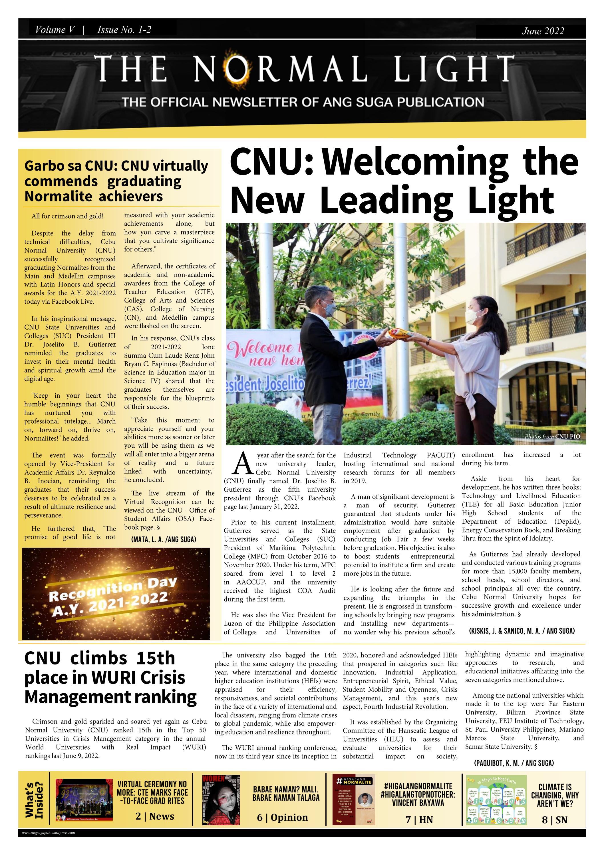 The Normal Light (Vol V No 01-02) by Ang Suga Publication - Issuu