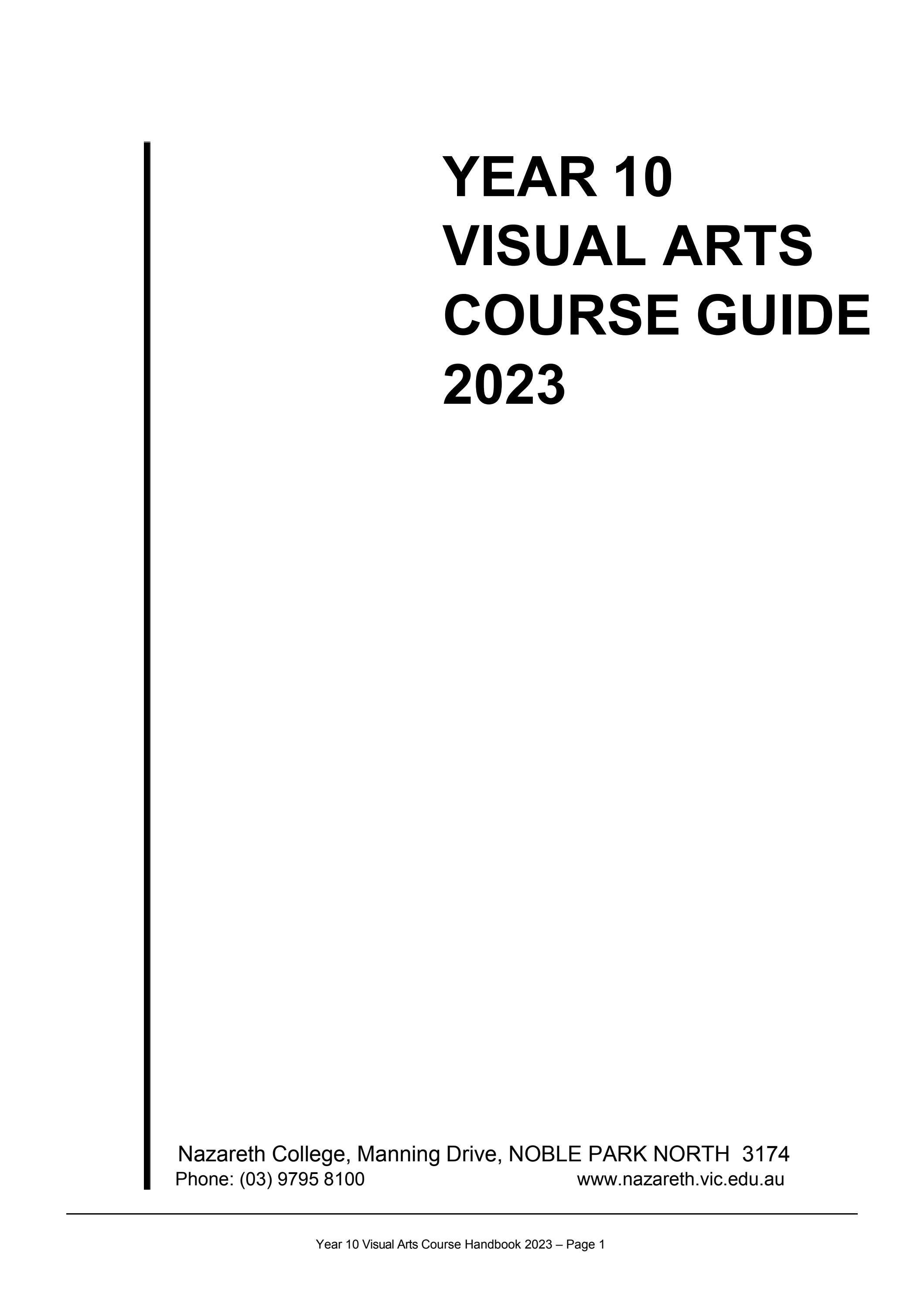 Nazareth College Year 10 Visual Arts Course Guide 2023 by ...