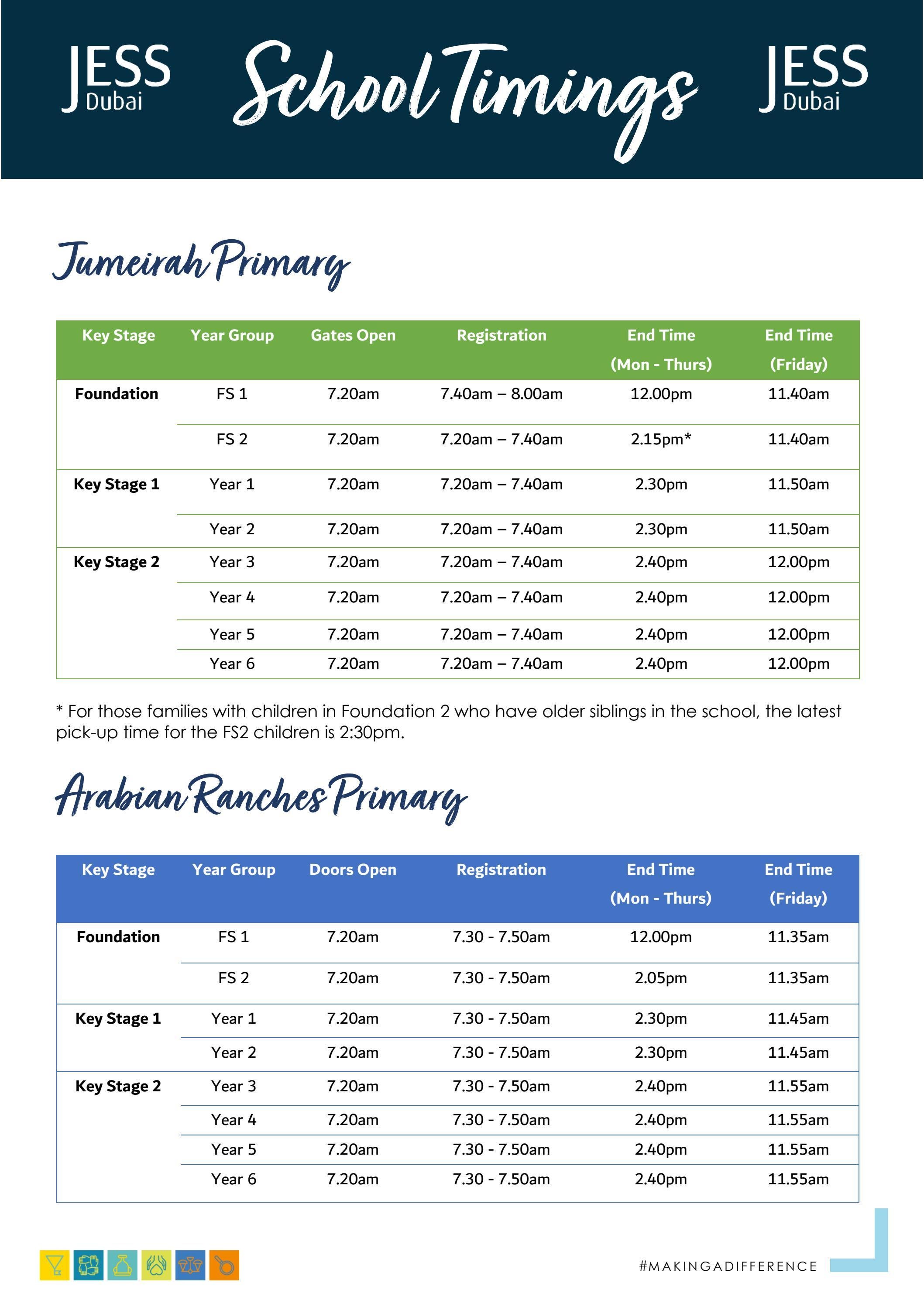 School Timings by JESS Dubai - Issuu