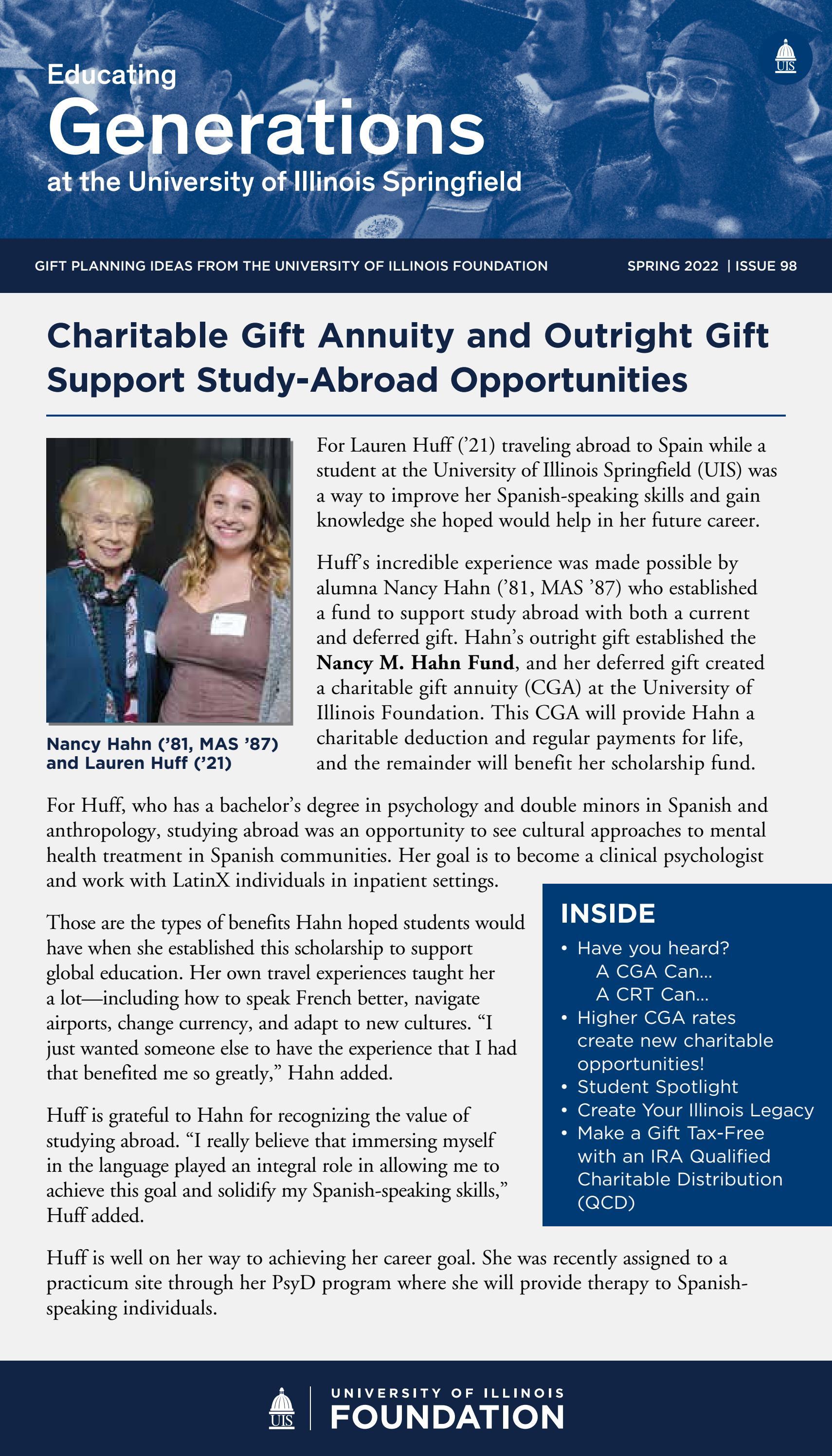 Educating Generations at the University of Illinois Springfield ...