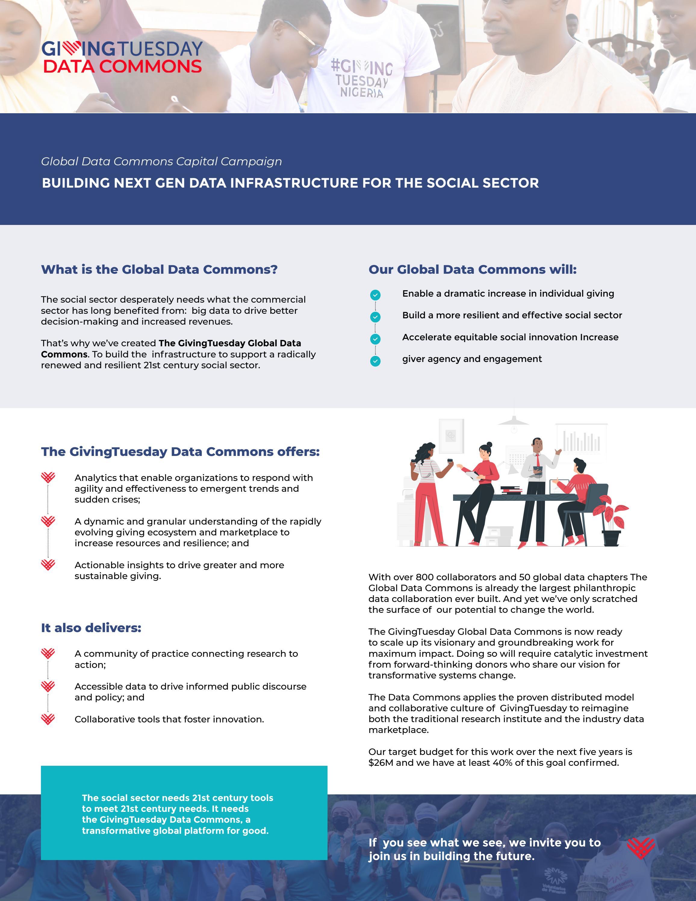 GivingTuesday Data Commons Capital Campaign One Pager by GivingTuesday ...