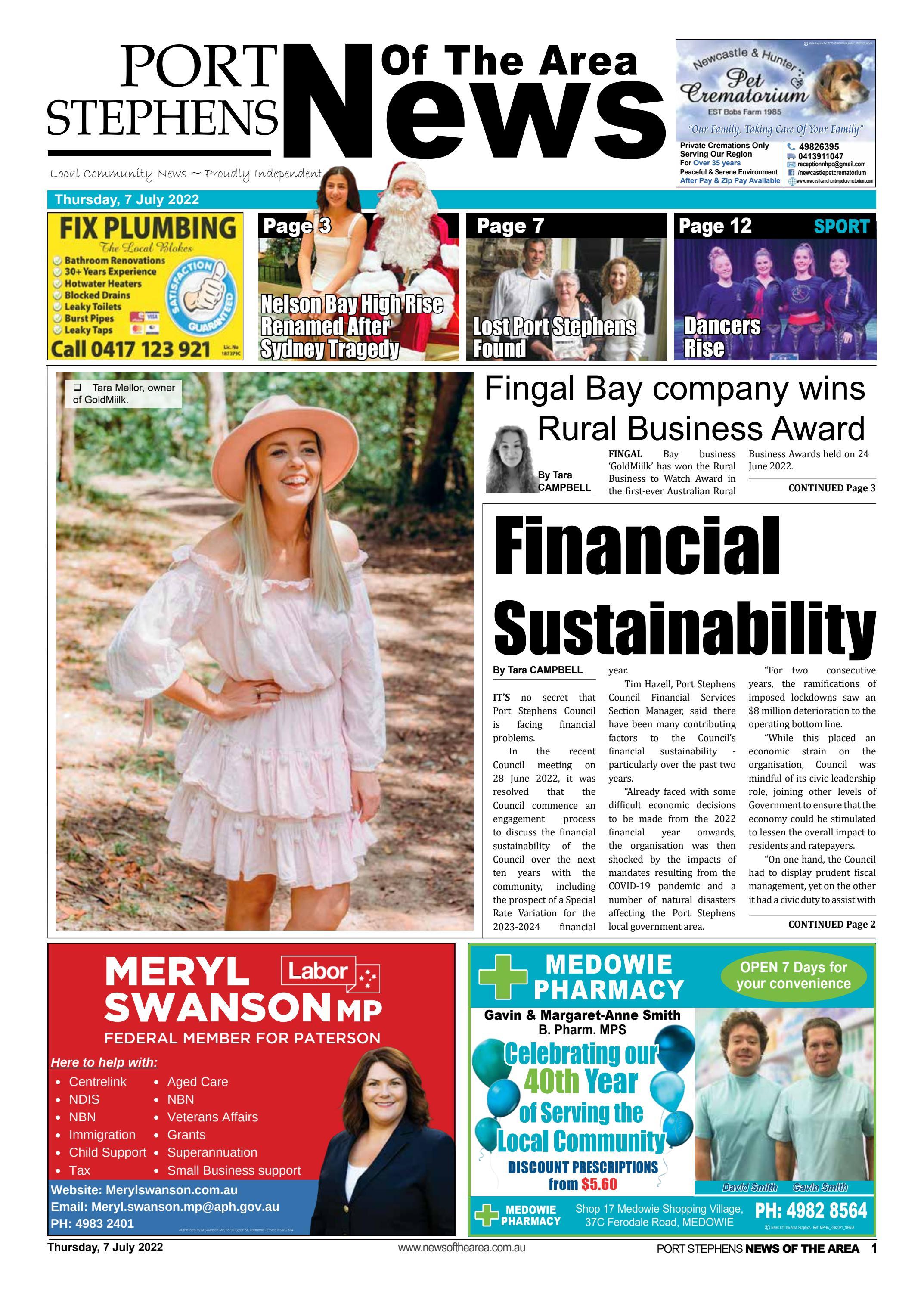 Port Stephens News Of The Area 7 July 2022 by News Of The Area - Issuu