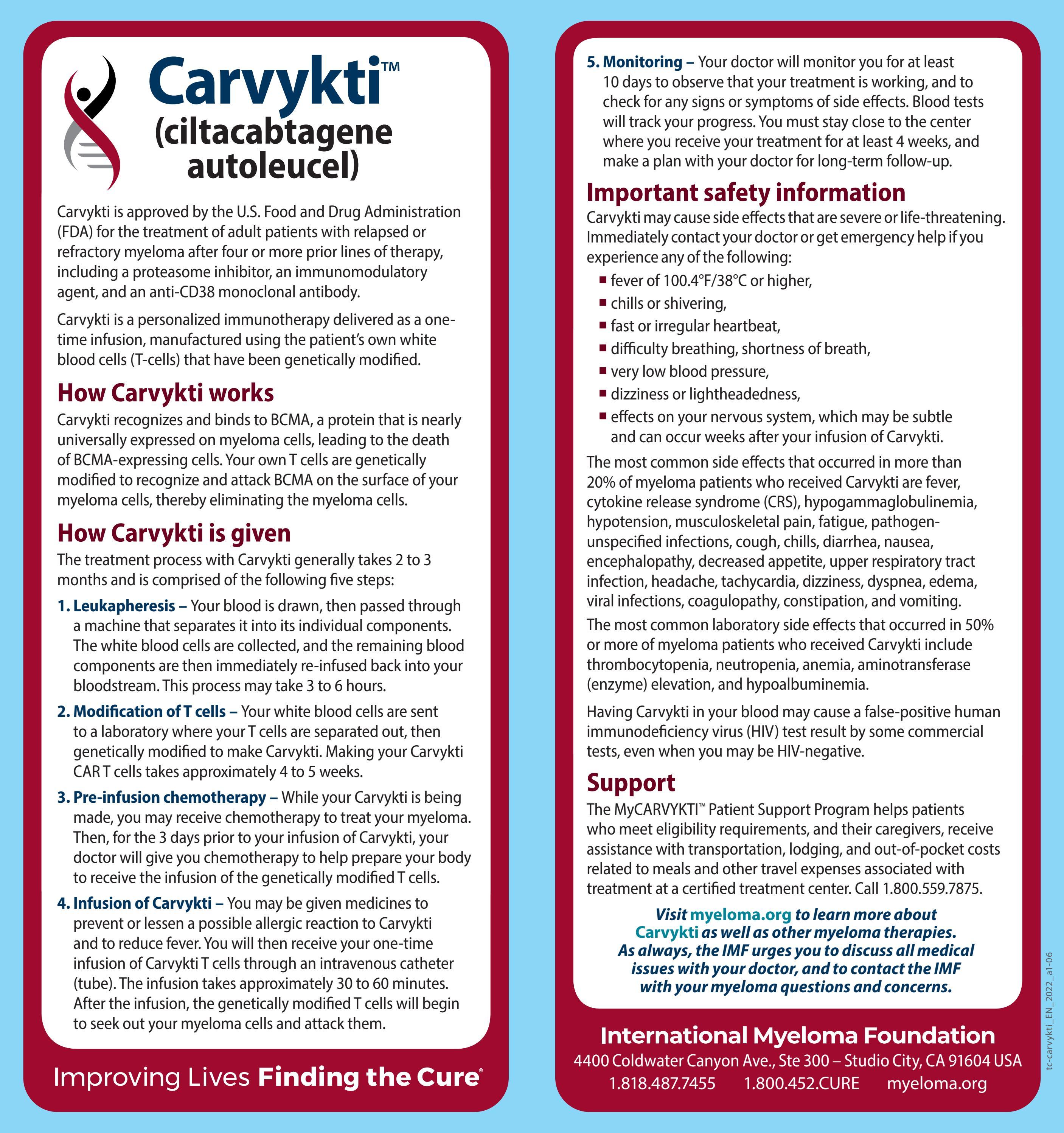 Tip Card: Carvykti™ (ciltacabtagene autoleucel) by International ...