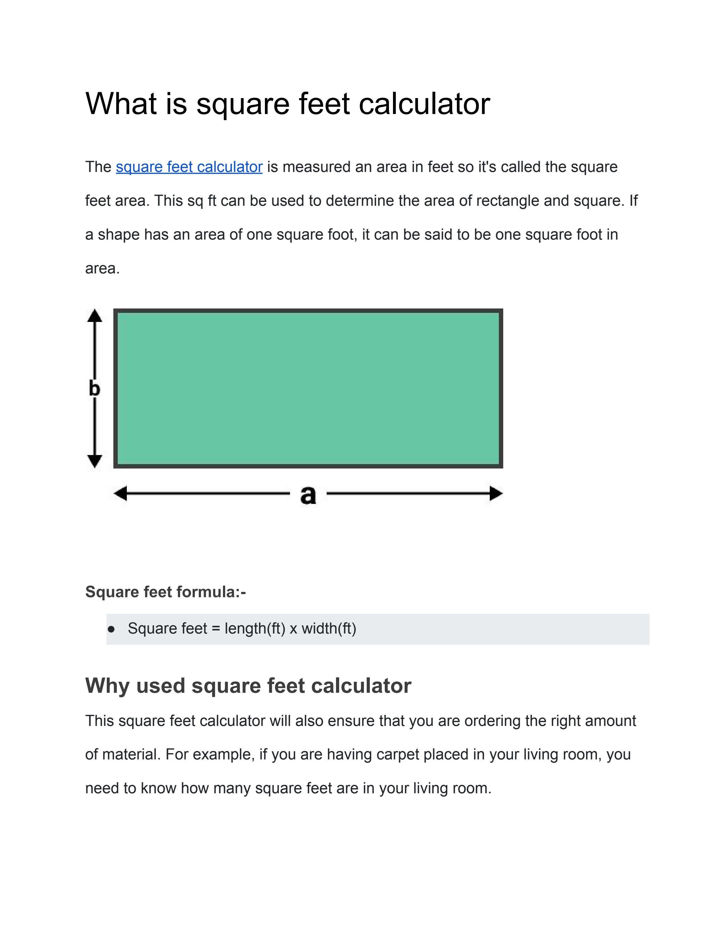 What Is Square Feet Calculator By Calculatorway Issuu