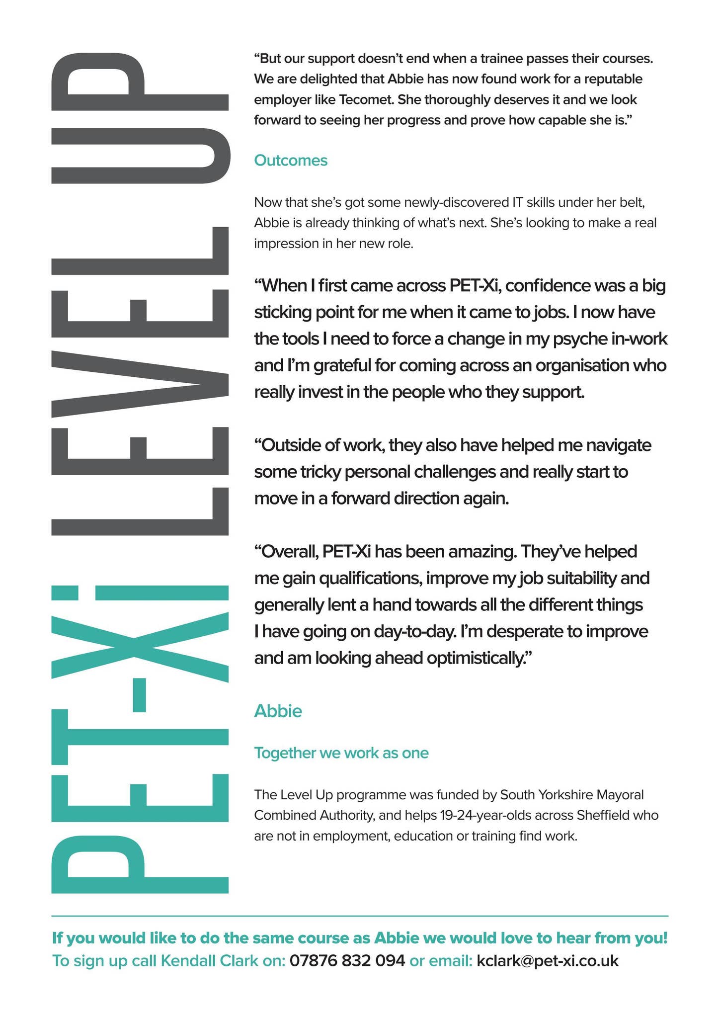 Case Study - Abbie’s Story by PET-Xi Training - Issuu