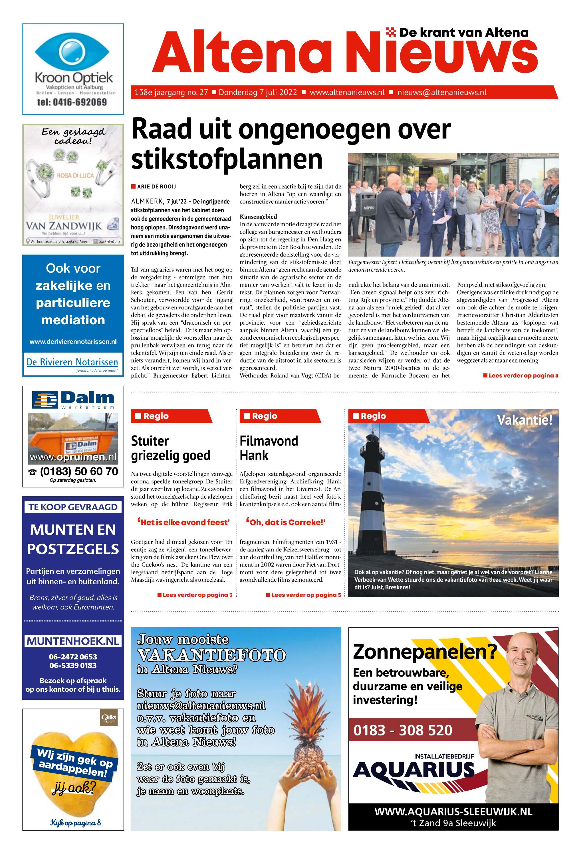 Altena Nieuws 2022 krant 27 by altenanieuws - Issuu