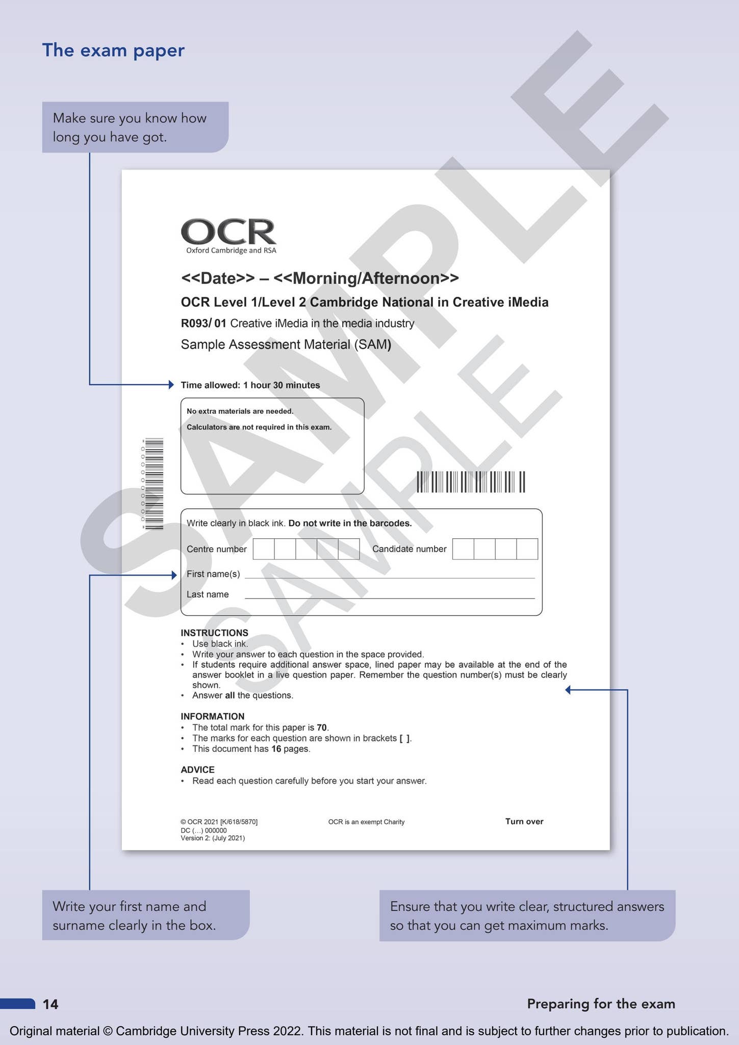 Cambridge Nationals Creative iMedia Revision Guide and Workbook Sample ...