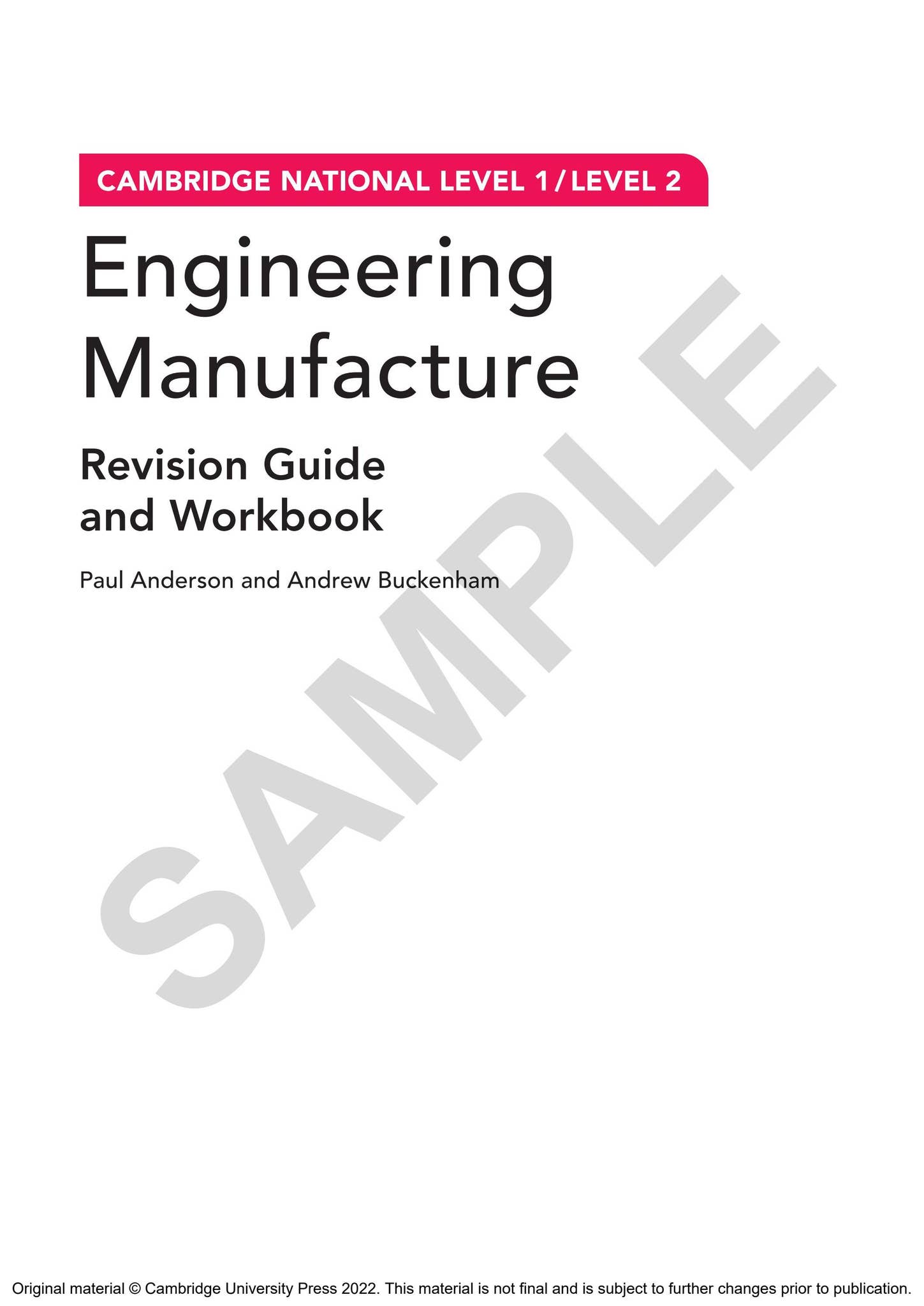 Cambridge National Engineering manufacture Revision Guide and Workbook ...