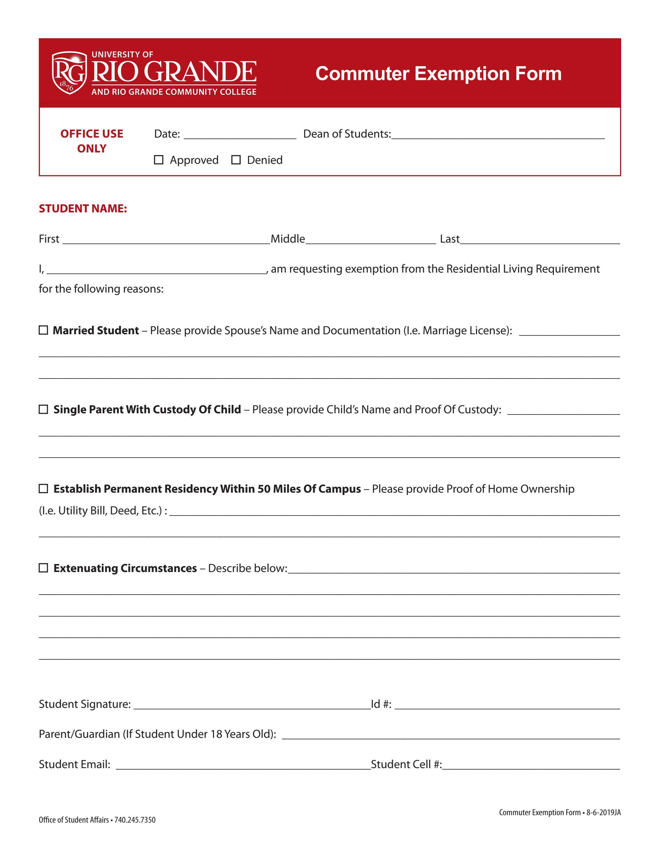 URG/RGCC Commuter Exemption Form by uriogrande - Issuu