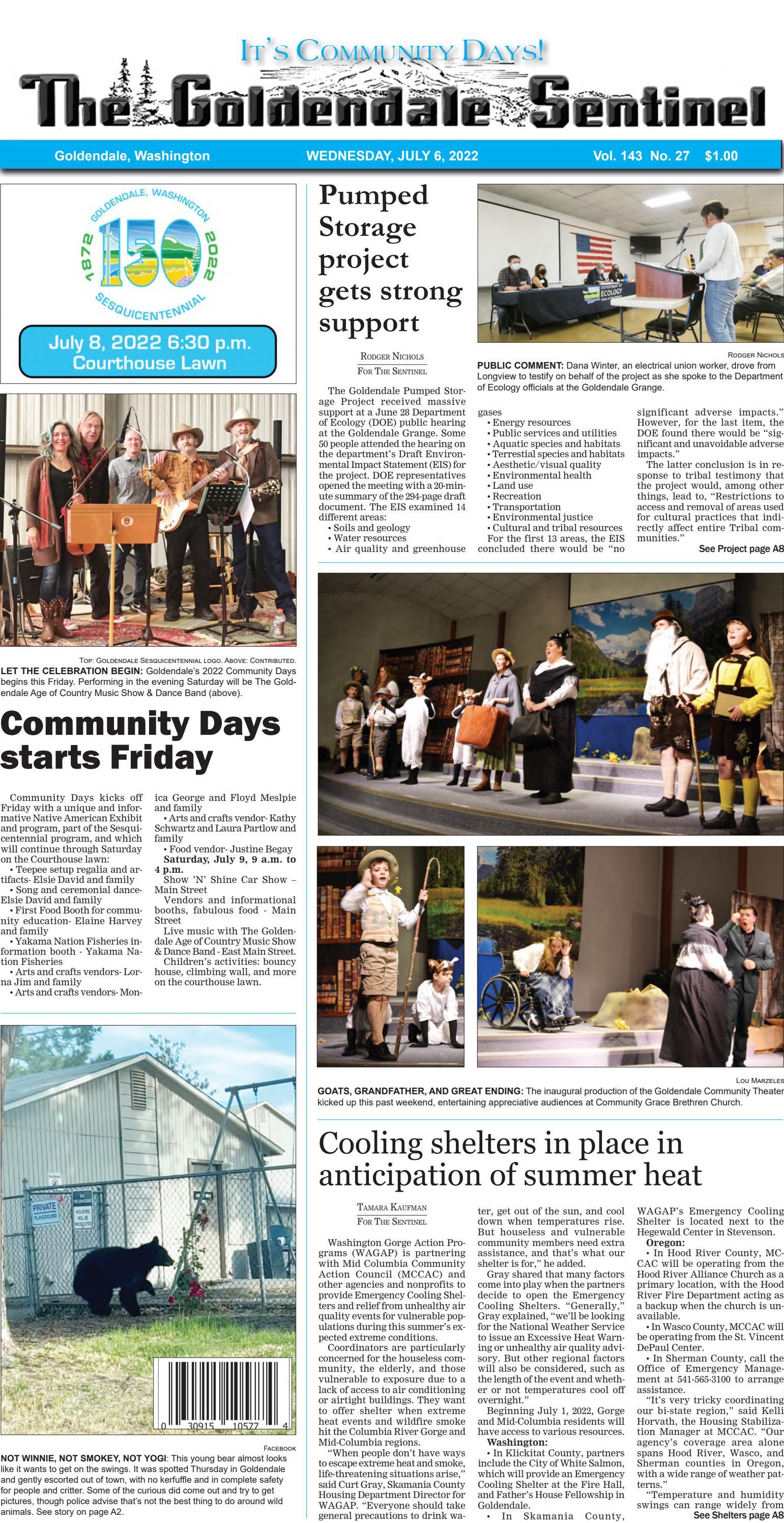Goldendale Sentinel July 6, 2022 by Goldendale Sentinel - Issuu