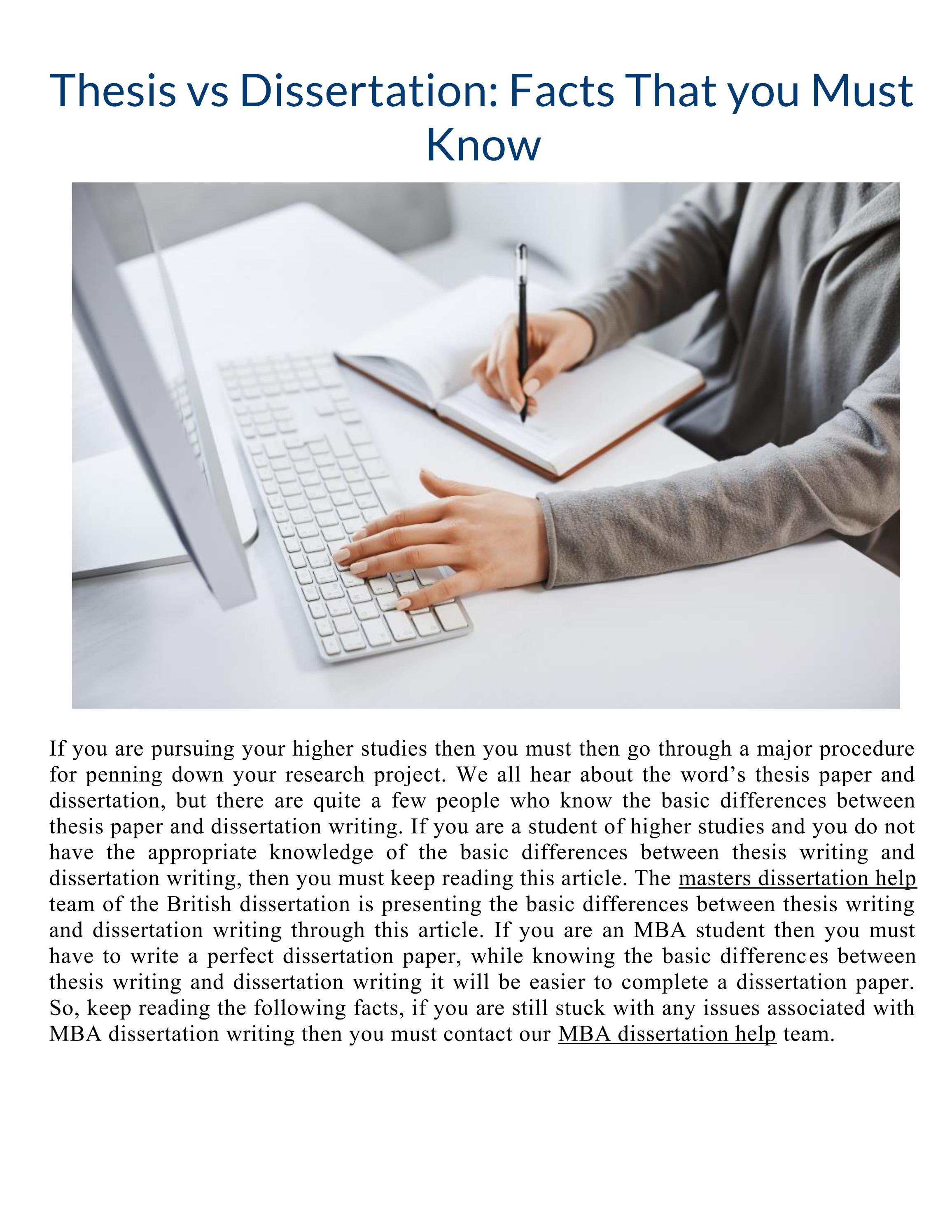 Thesis vs Dissertation by British Dissertation Help - Issuu