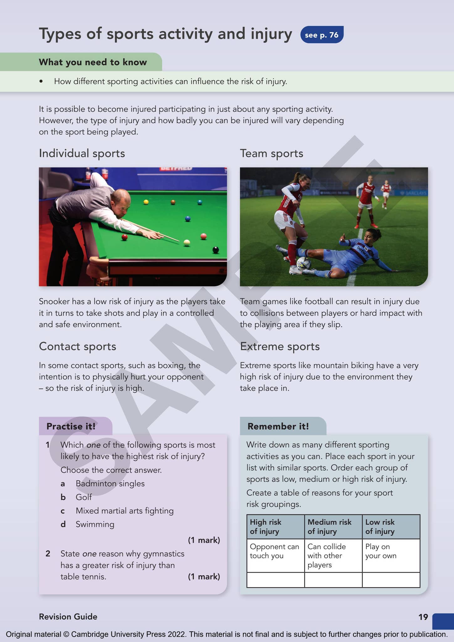 Cambridge National Sport Science Revision Guide Sample by Cambridge ...