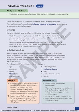 Cambridge National Sport Science Revision Guide Sample by Cambridge ...