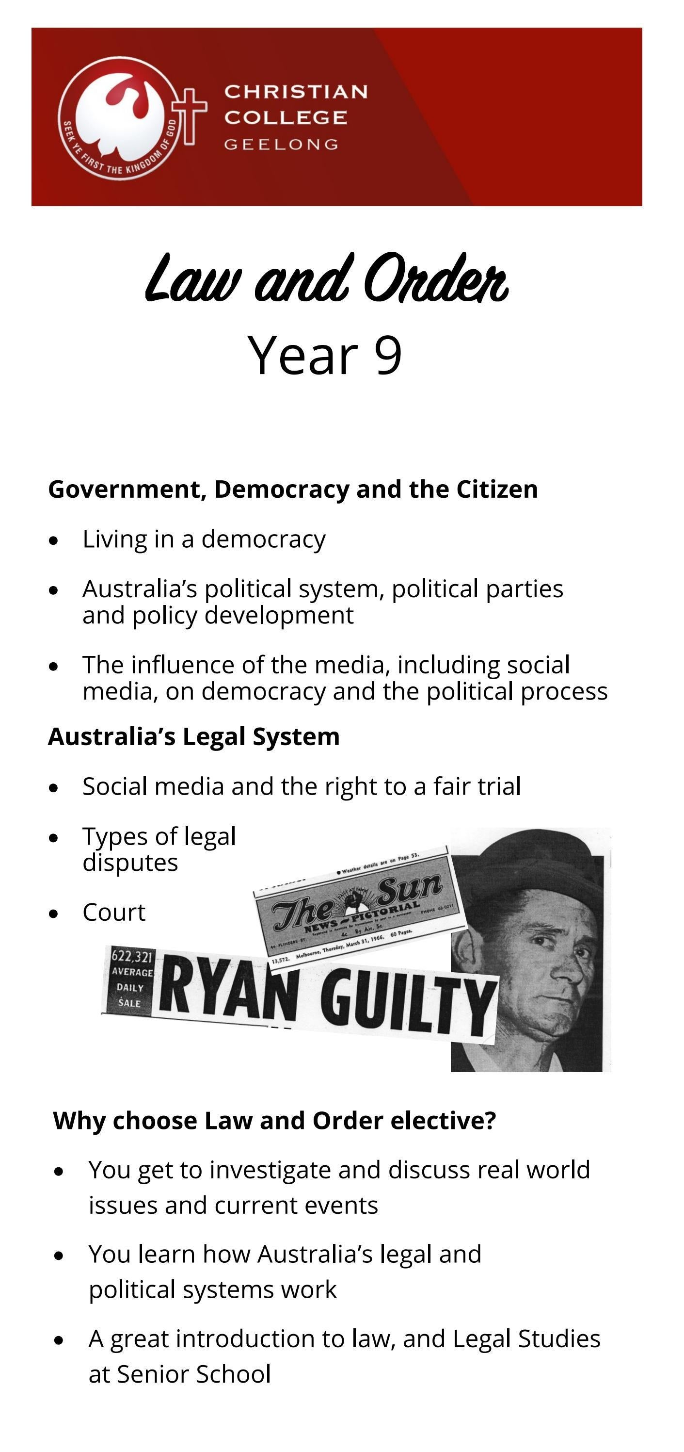 Law and Order - Year 9 by Christian College Geelong - Issuu