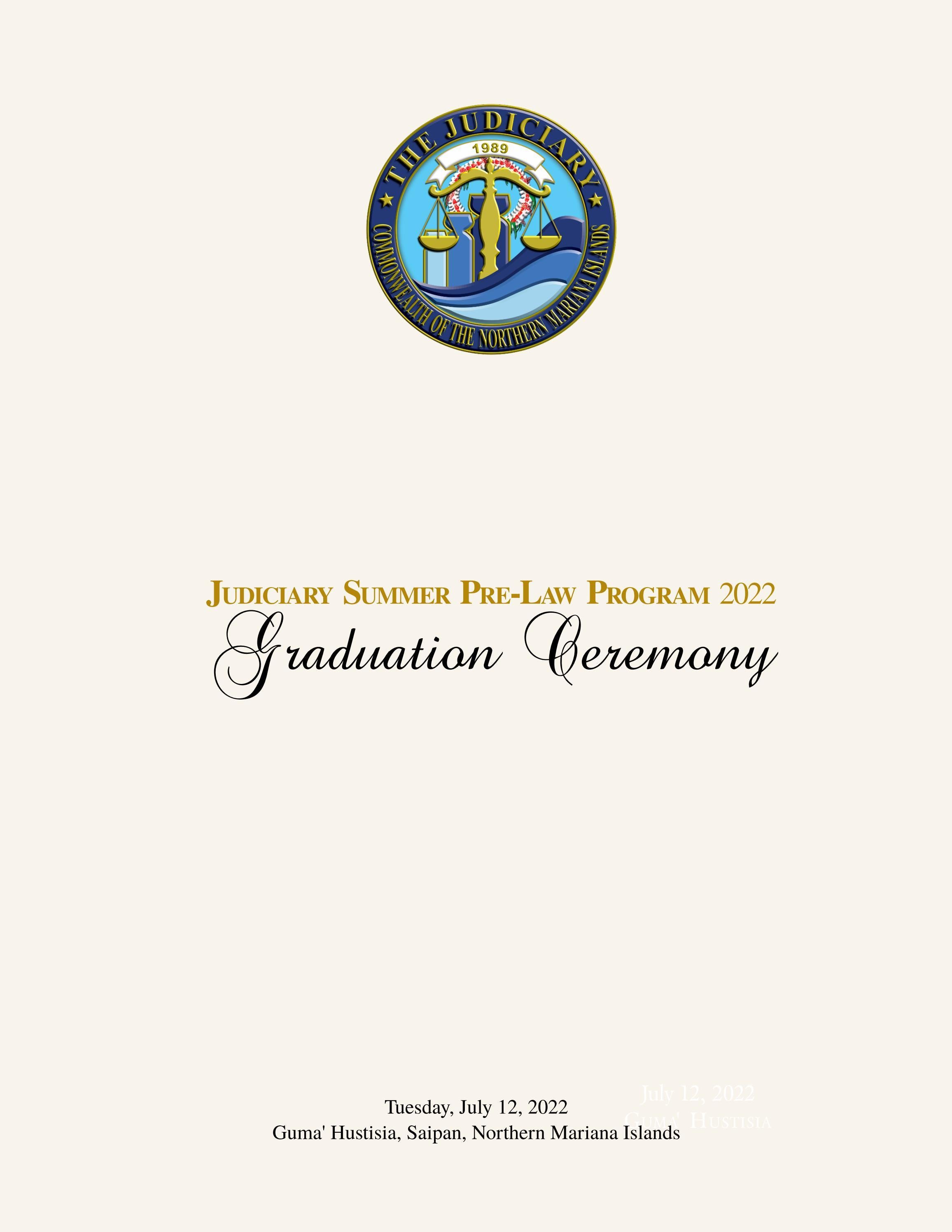 Judiciary Summer Pre-Law Program - Graduation Program by Commonwealth ...