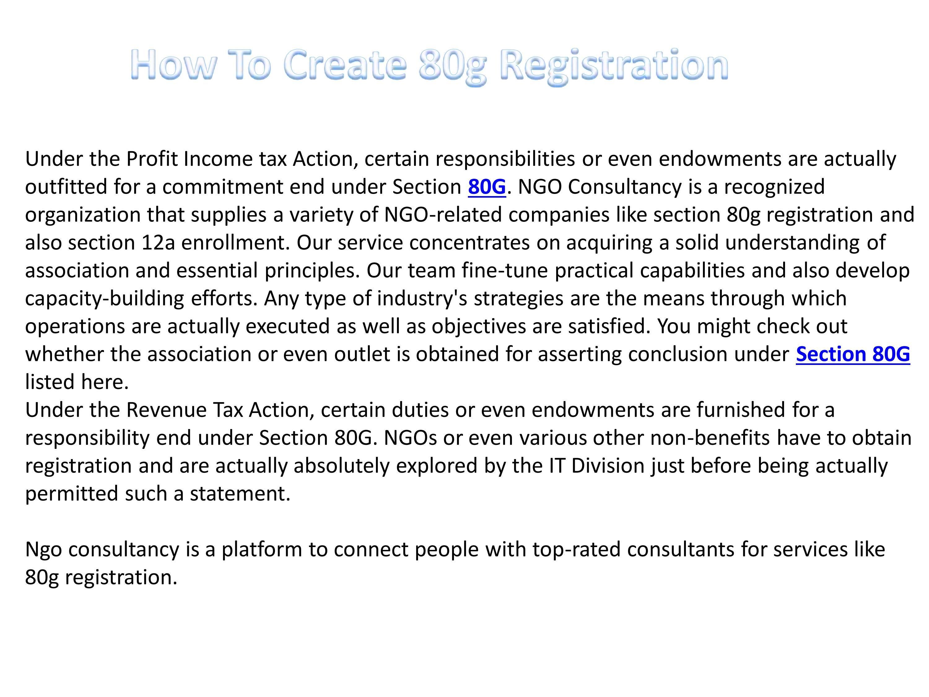 How To Create 80g Registration by spkushwaha - Issuu