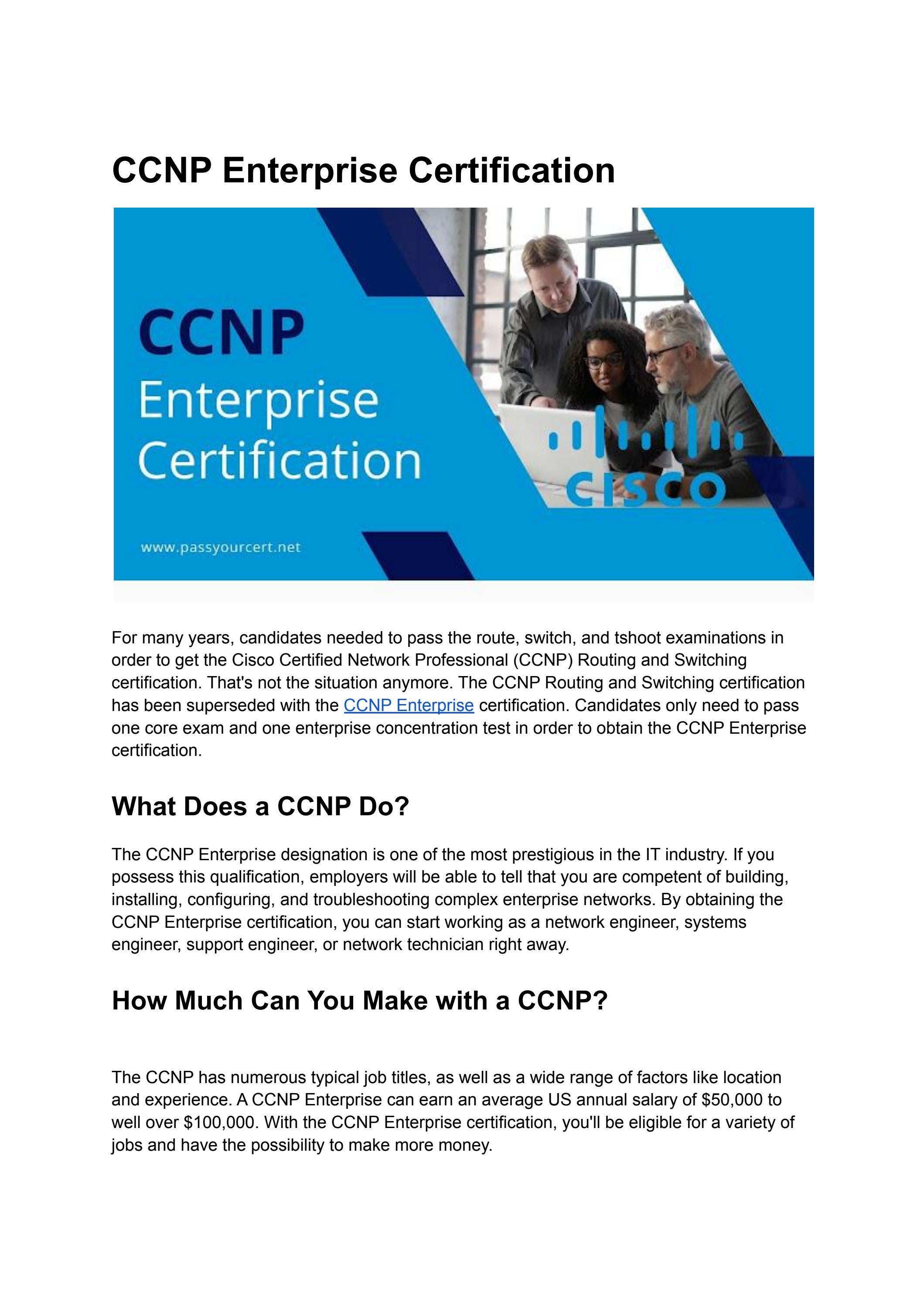 CCNP Enterprise Certification by passyourcert - Issuu