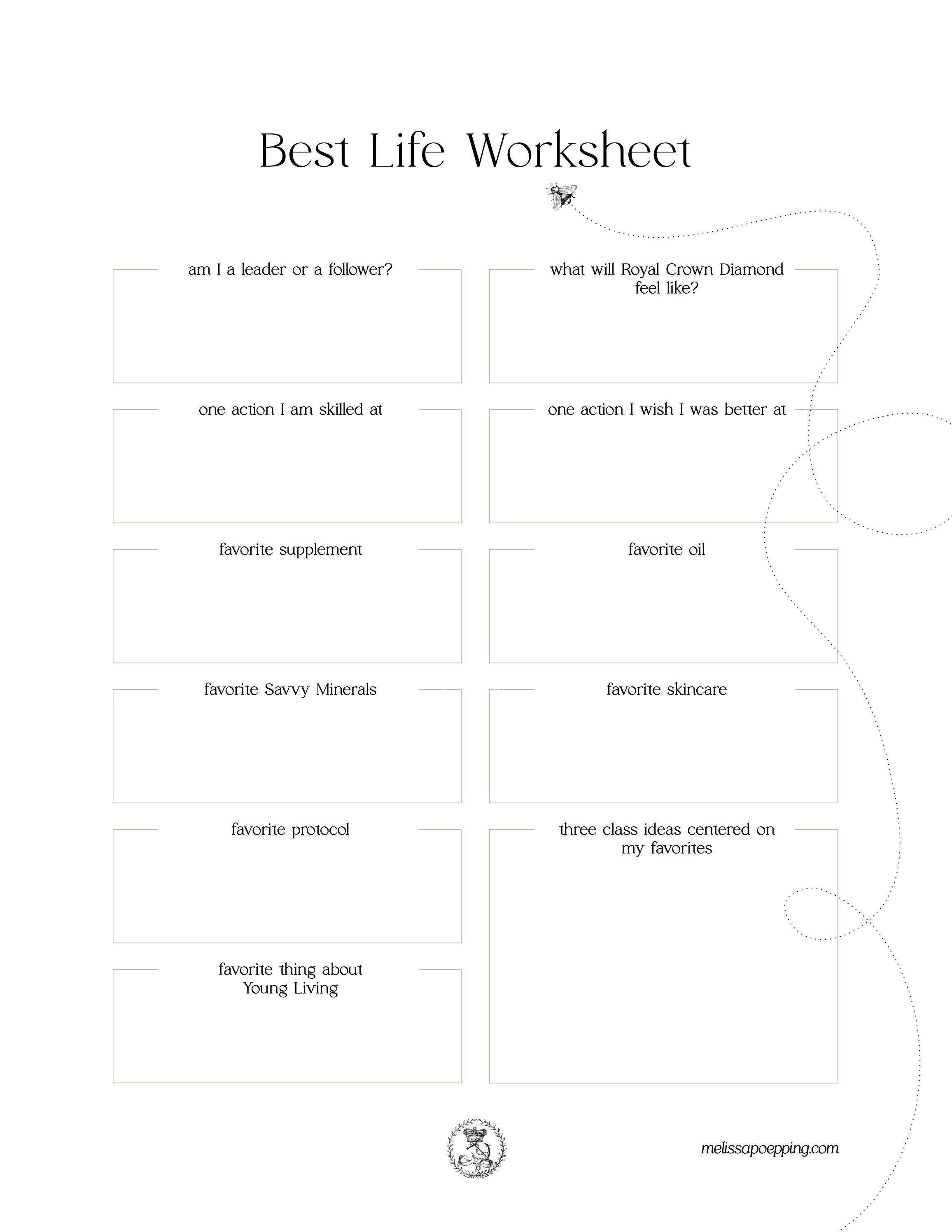Best Life Worksheet by Tricia Nordby - Issuu