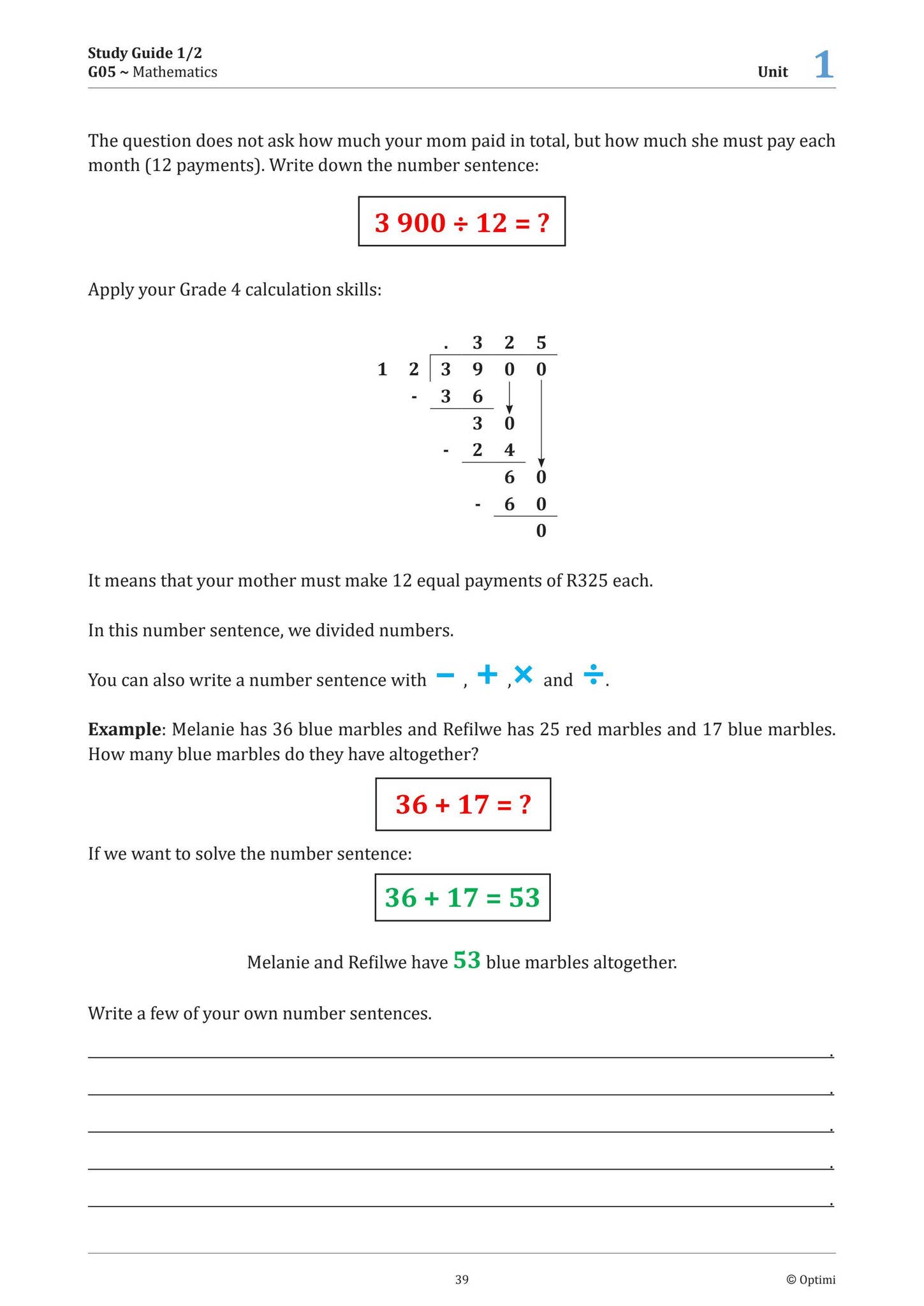 Grade 5 Study Guide 1/2 Mathematics by Impaq - Issuu