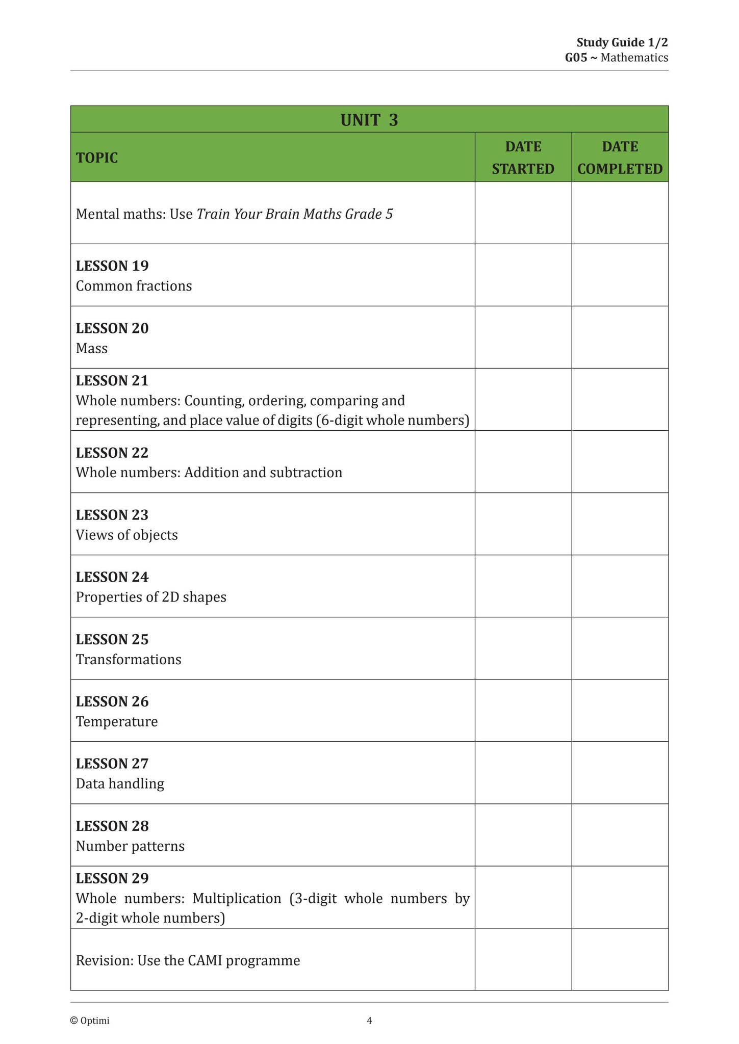 Grade 5 Study Guide 1/2 Mathematics by Impaq - Issuu