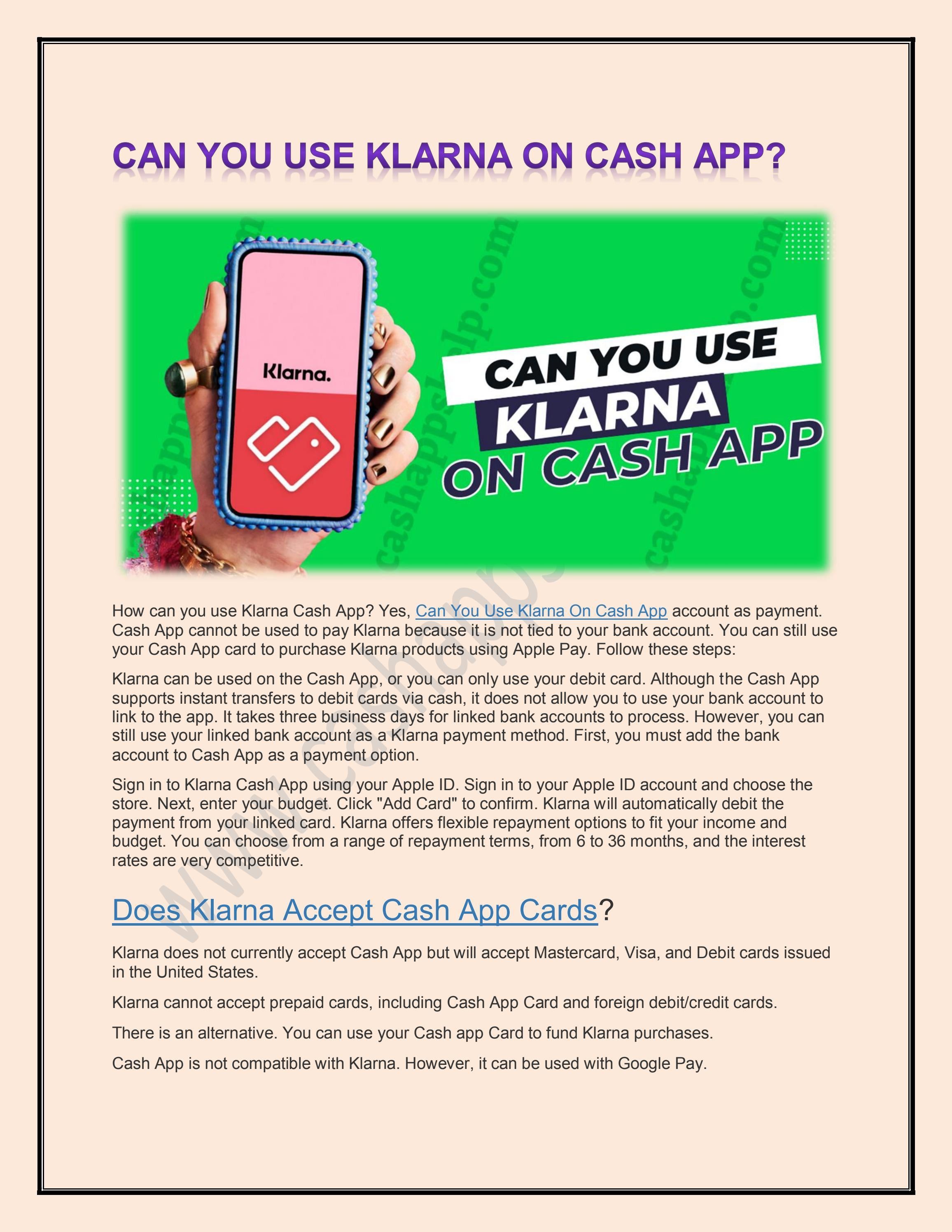 Can You Use Klarna On Cash App By Justin142smith Issuu Can You Use Klarna On Cash App By Justin142smith Issuu