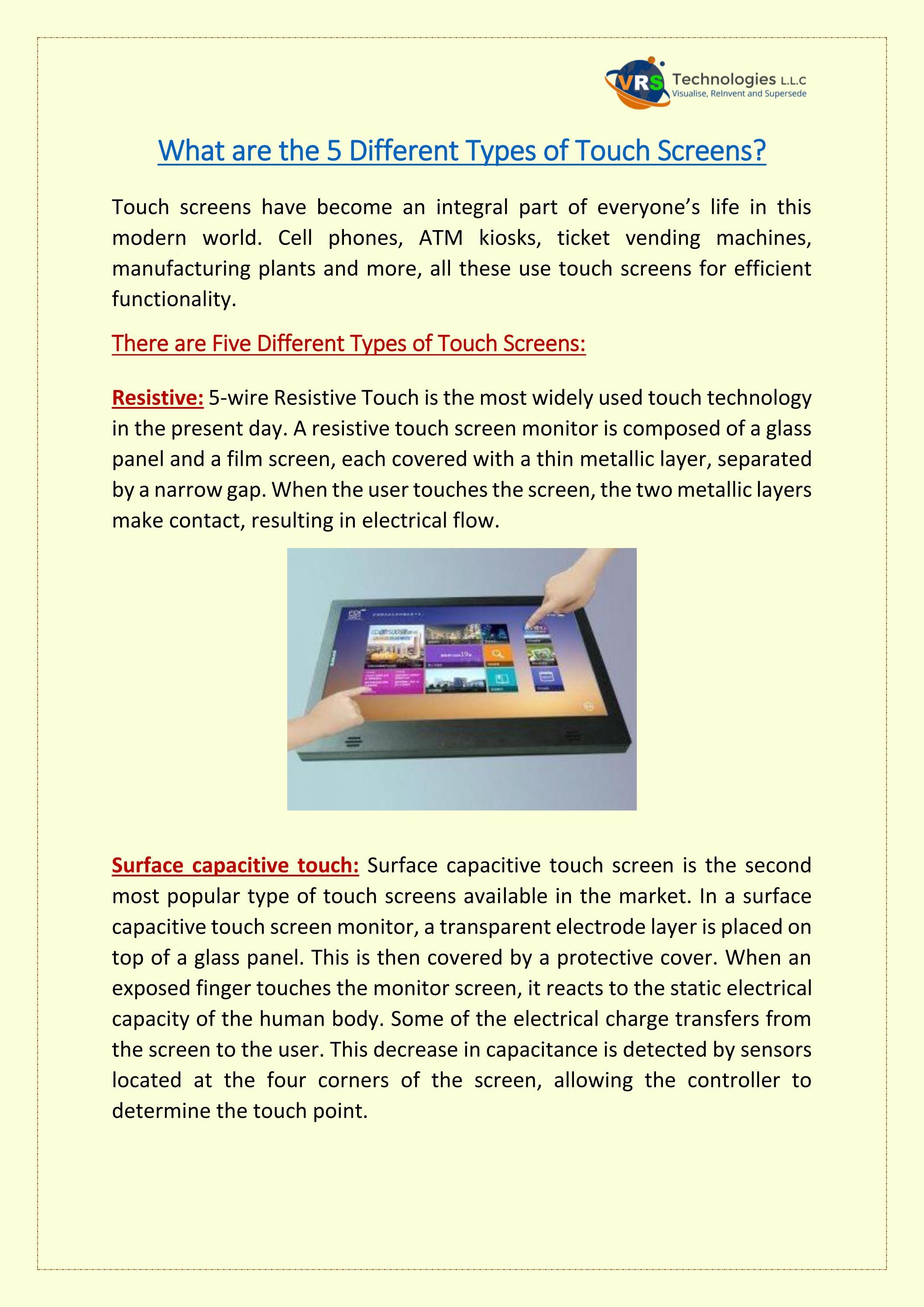 What Are The 5 Different Types Of Touch Screens By VRSComputers Issuu