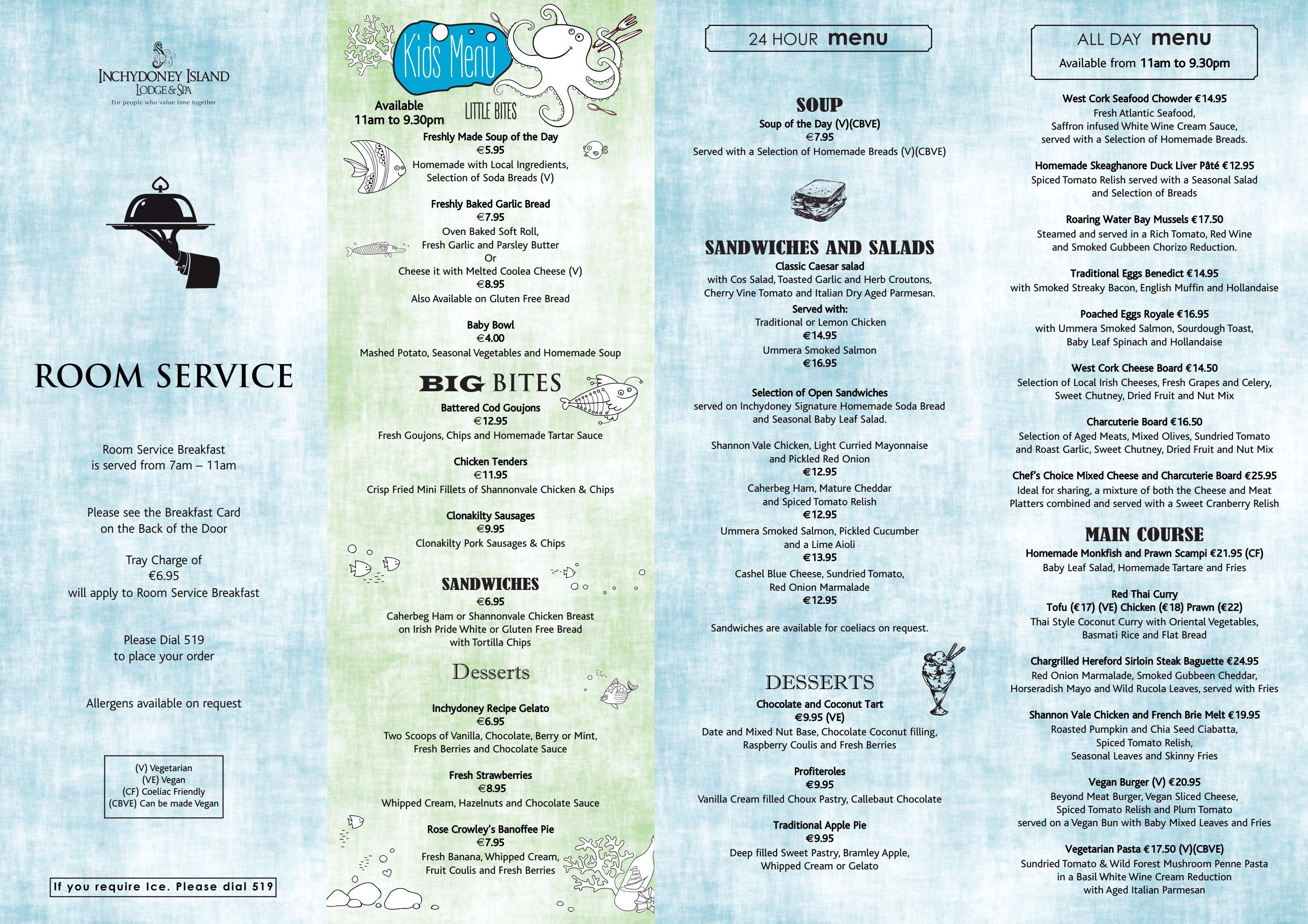 Room Service Menu by Inchydoney Island - Issuu