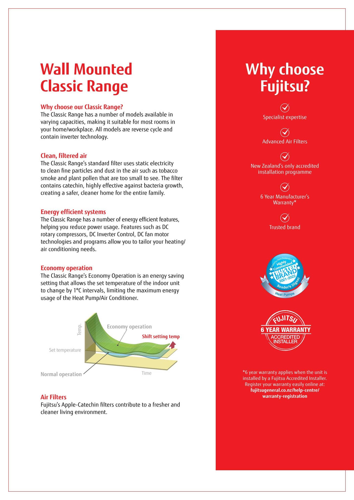 Fujitsu General NZ Wall Mounted Classic Range Brochure by General ...