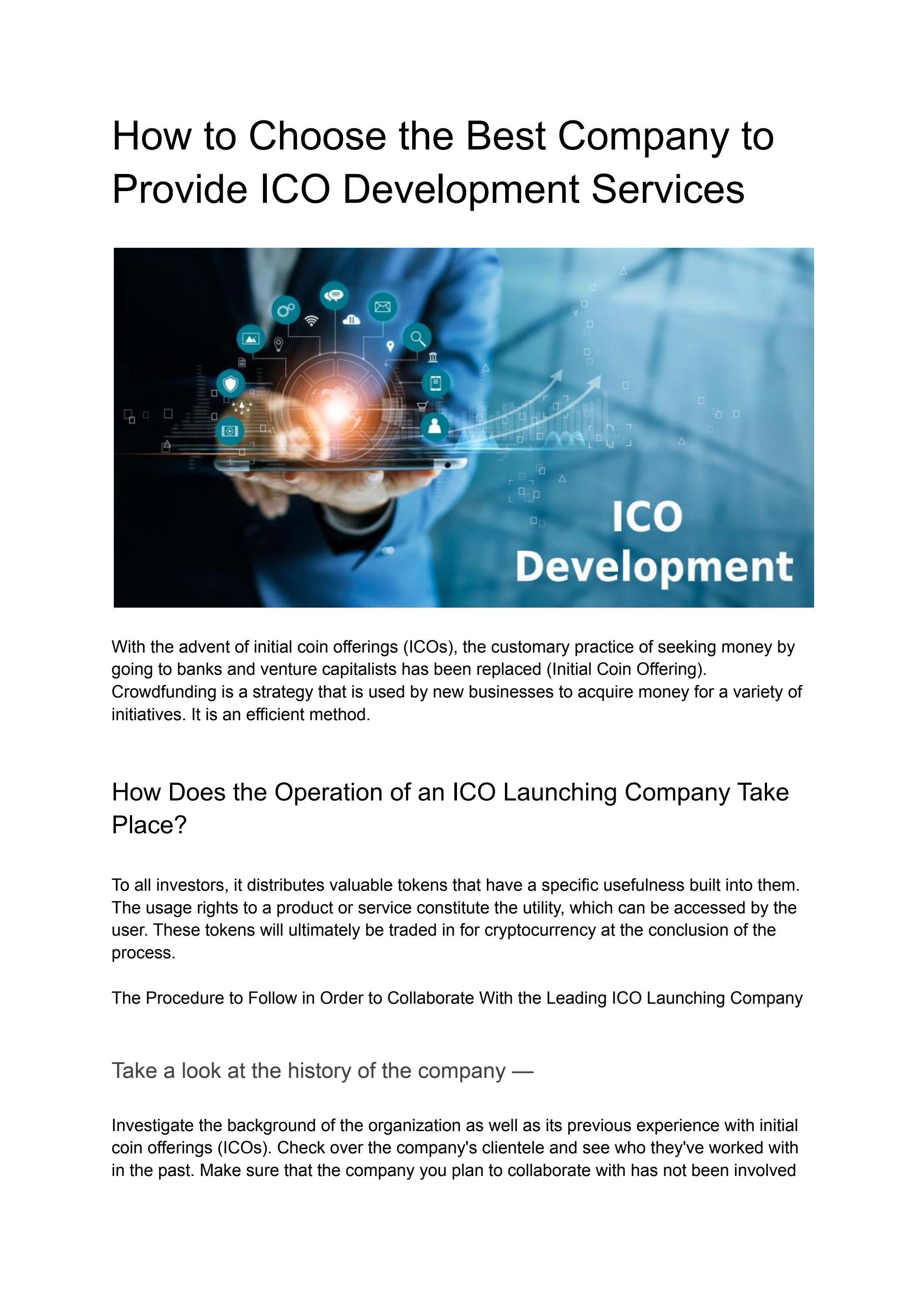 How to Choose the Best Company to Provide ICO Development Services by ...