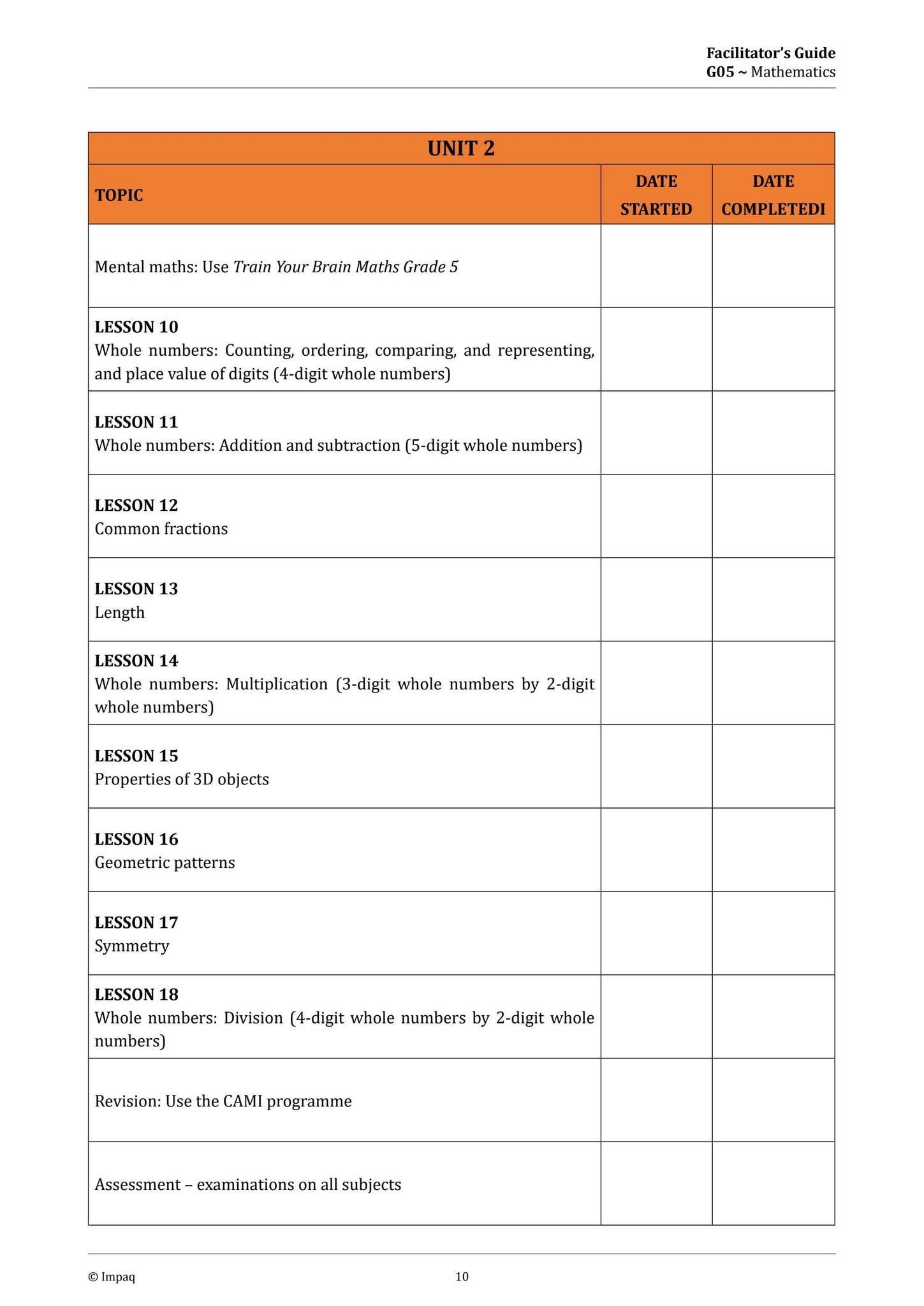 Grade 5 Facilitators Guide Mathematics by Impaq - Issuu