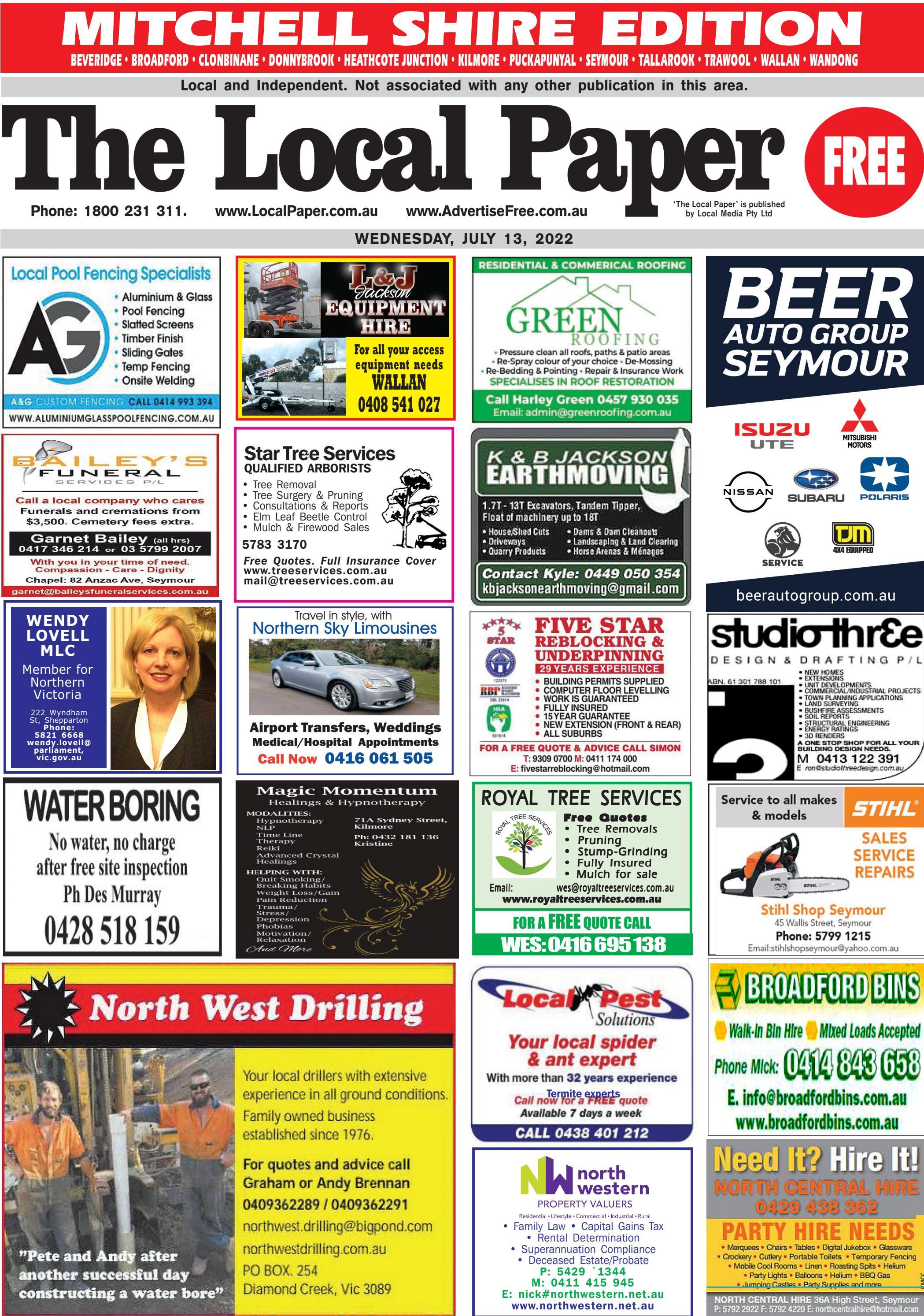 The Local Paper. Mitchell Shire Edition. Wed., July 13, 2022 by Ash ...