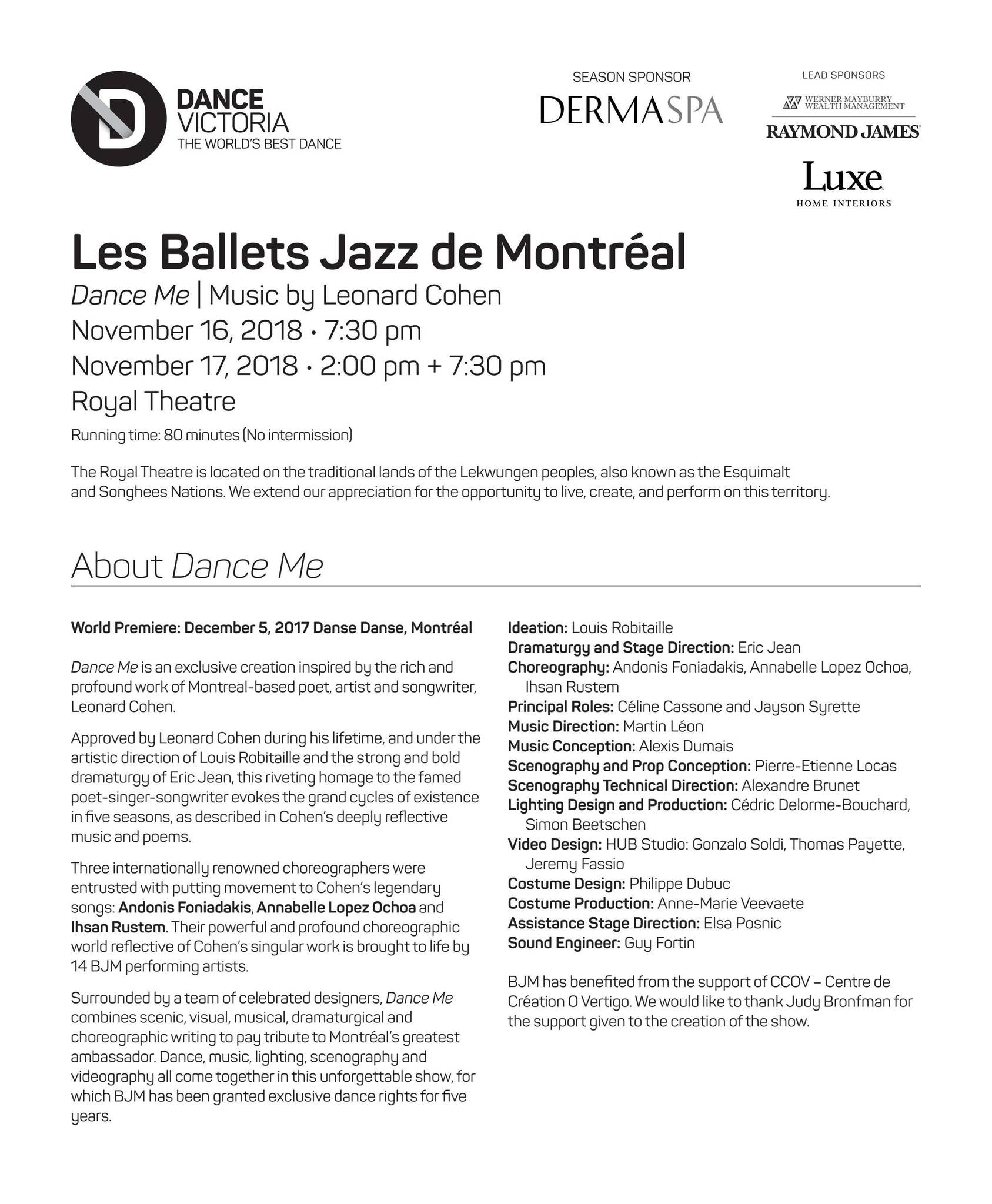 Dance Victoria 2018-2019 Season | Les Ballets Jazz de Montréal program ...