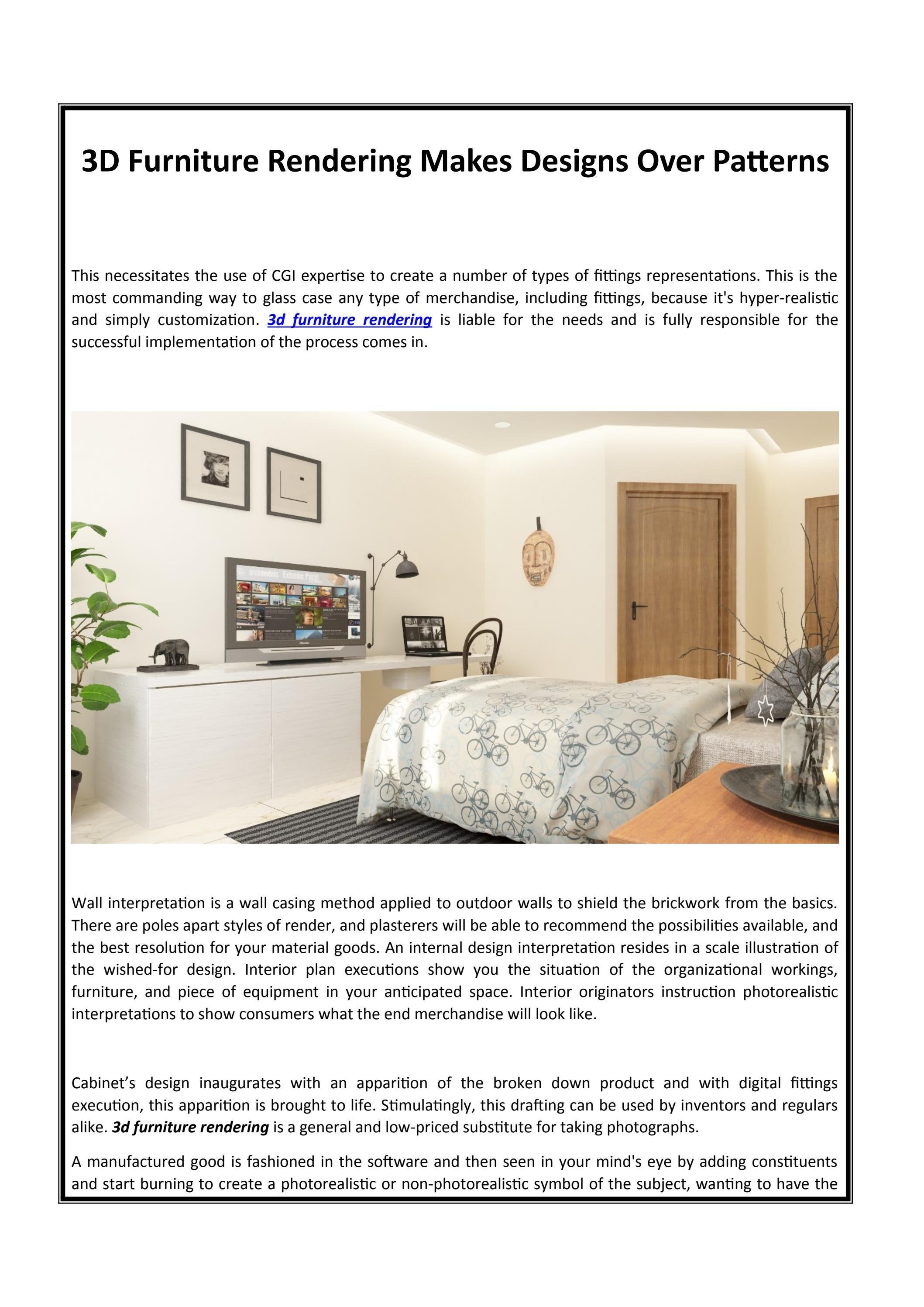3D Furniture Rendering Makes Designs Over Patterns by 3D Furniture Modeling Studio - Issuu