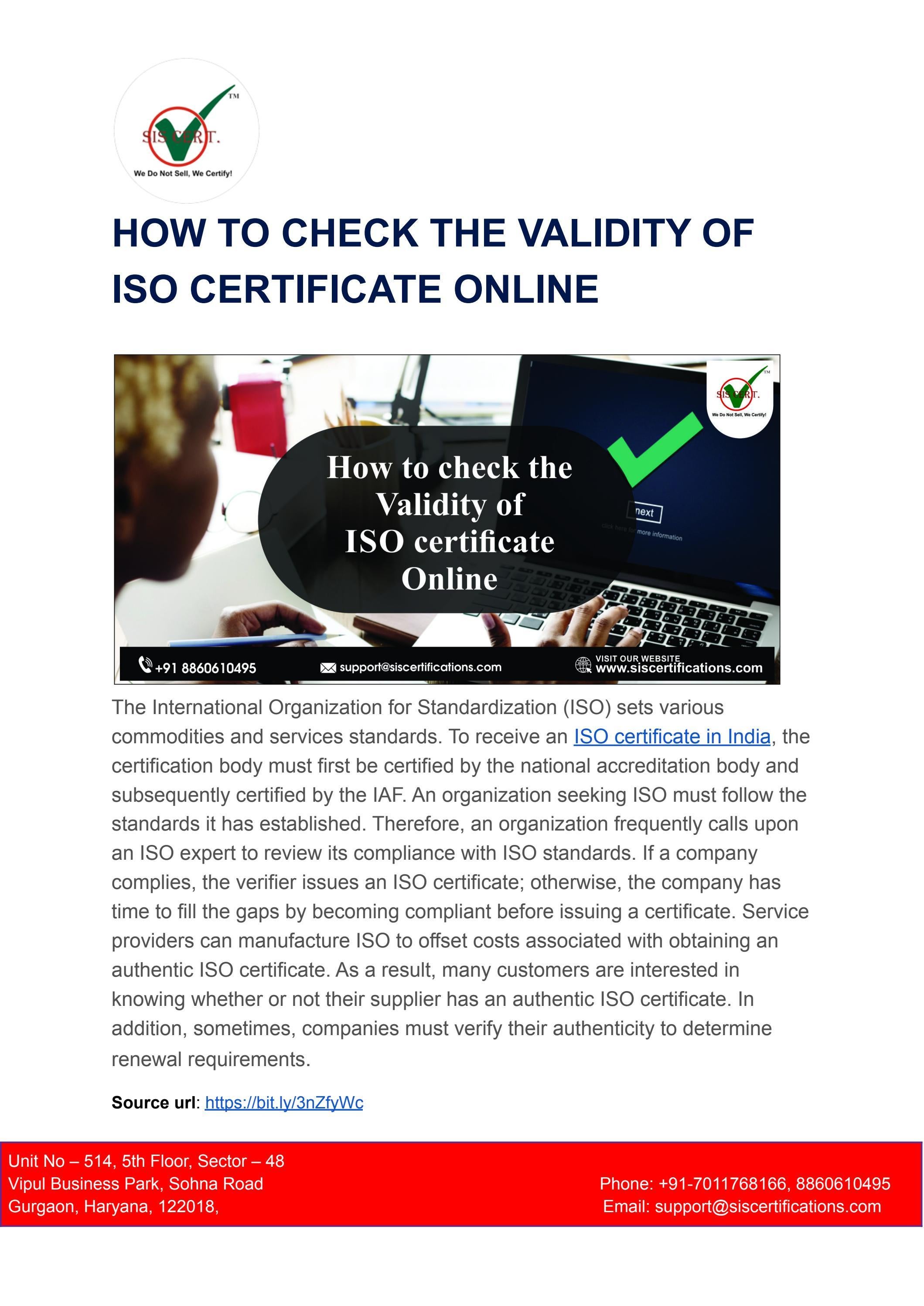 HOW TO CHECK THE VALIDITY OF ISO CERTIFICATE ONLINE by SIS ...