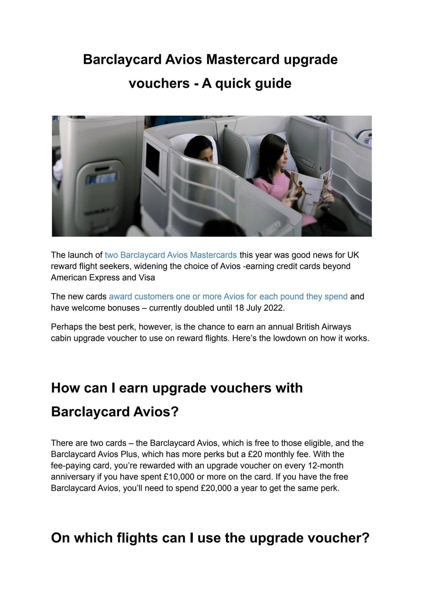 Barclaycard Avios Mastercard upgrade vouchers - A quick guide by ...