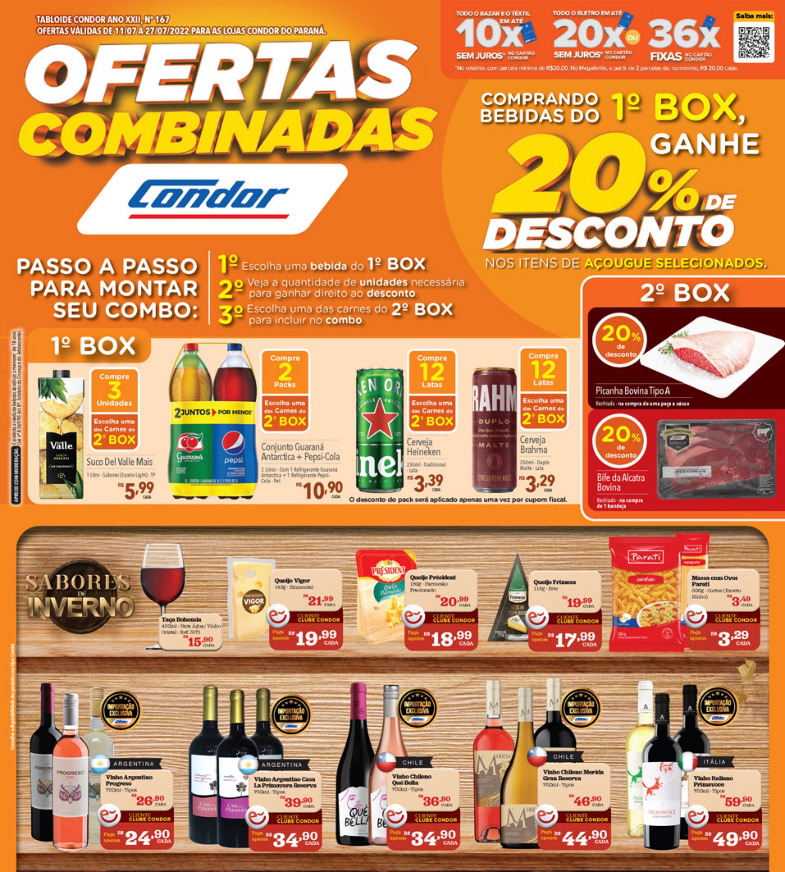 IMPERDÍVEL! Aproveite as Ofertas Combinadas Condor, válidas de 11.07 a ...