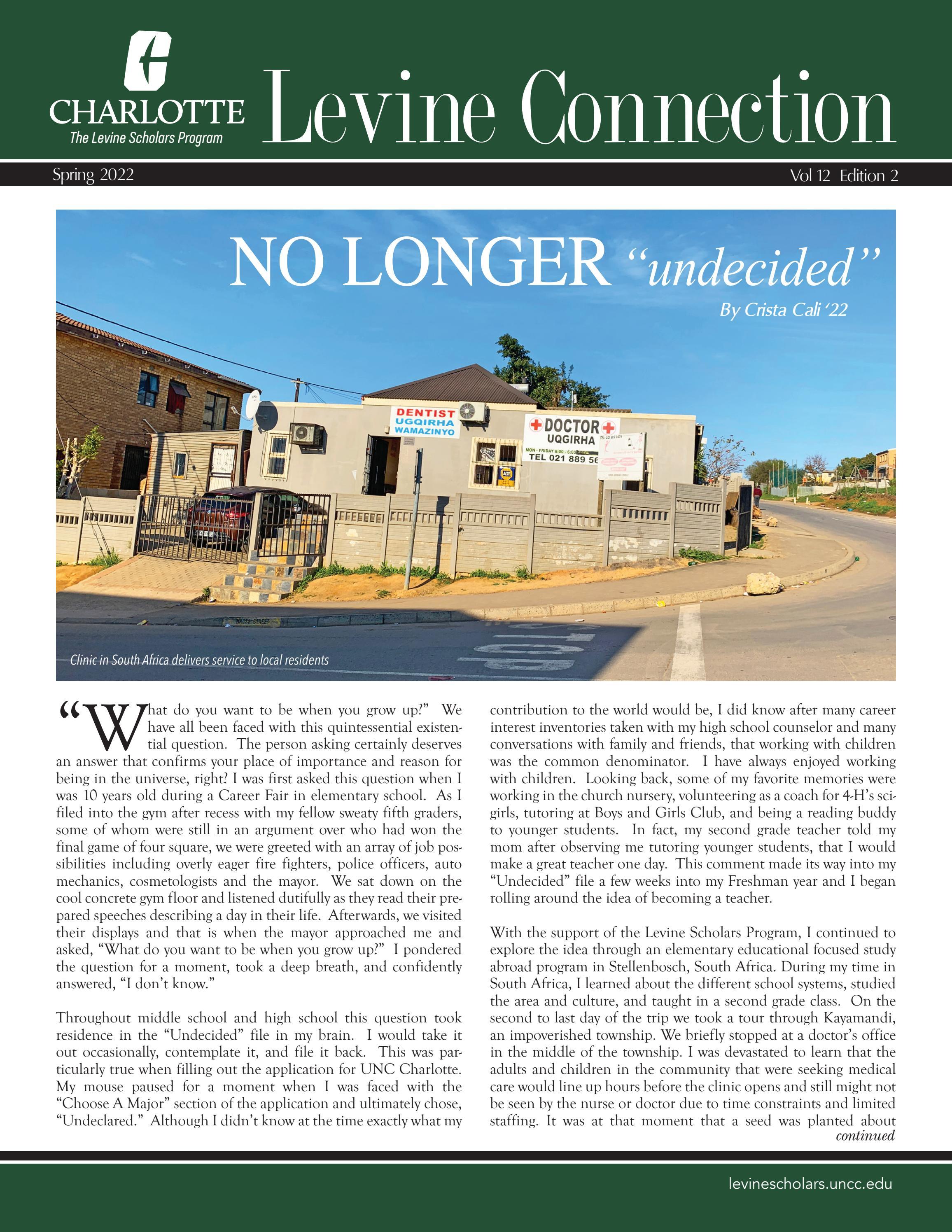 Levine Connection - Spring 2022 by UNC Charlotte - Issuu