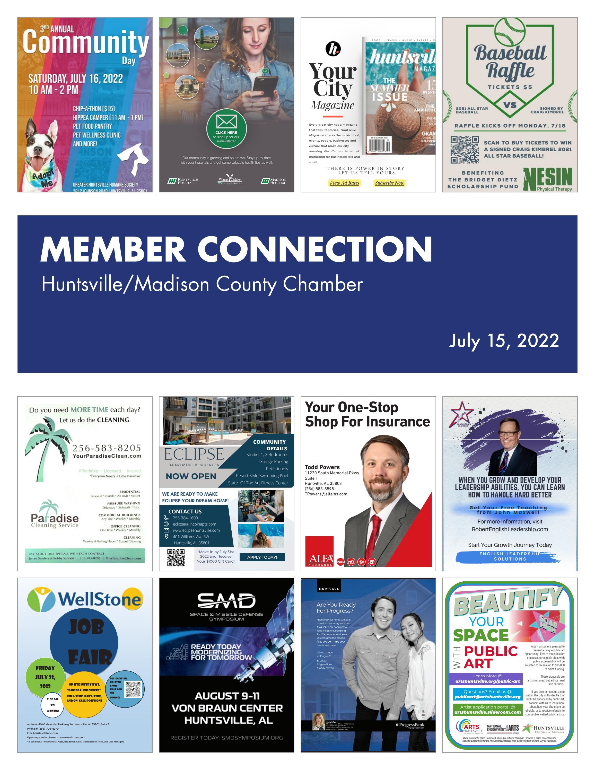 Member Connection, July 15, 2022 by Huntsville/Madison County Chamber ...
